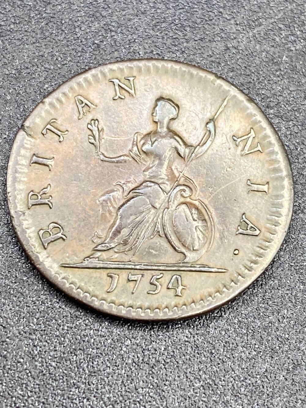 1754 farthing Good Grade