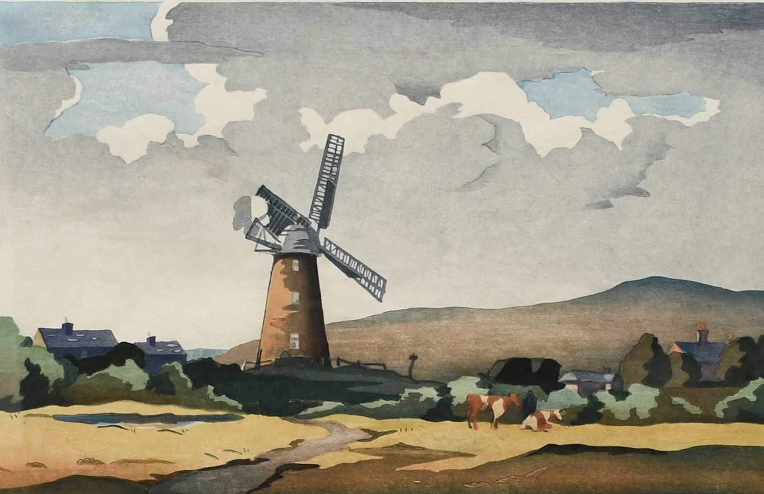 Φ Eric Slater (1896-1963) A Downland Mill Signed and inscribed A ...