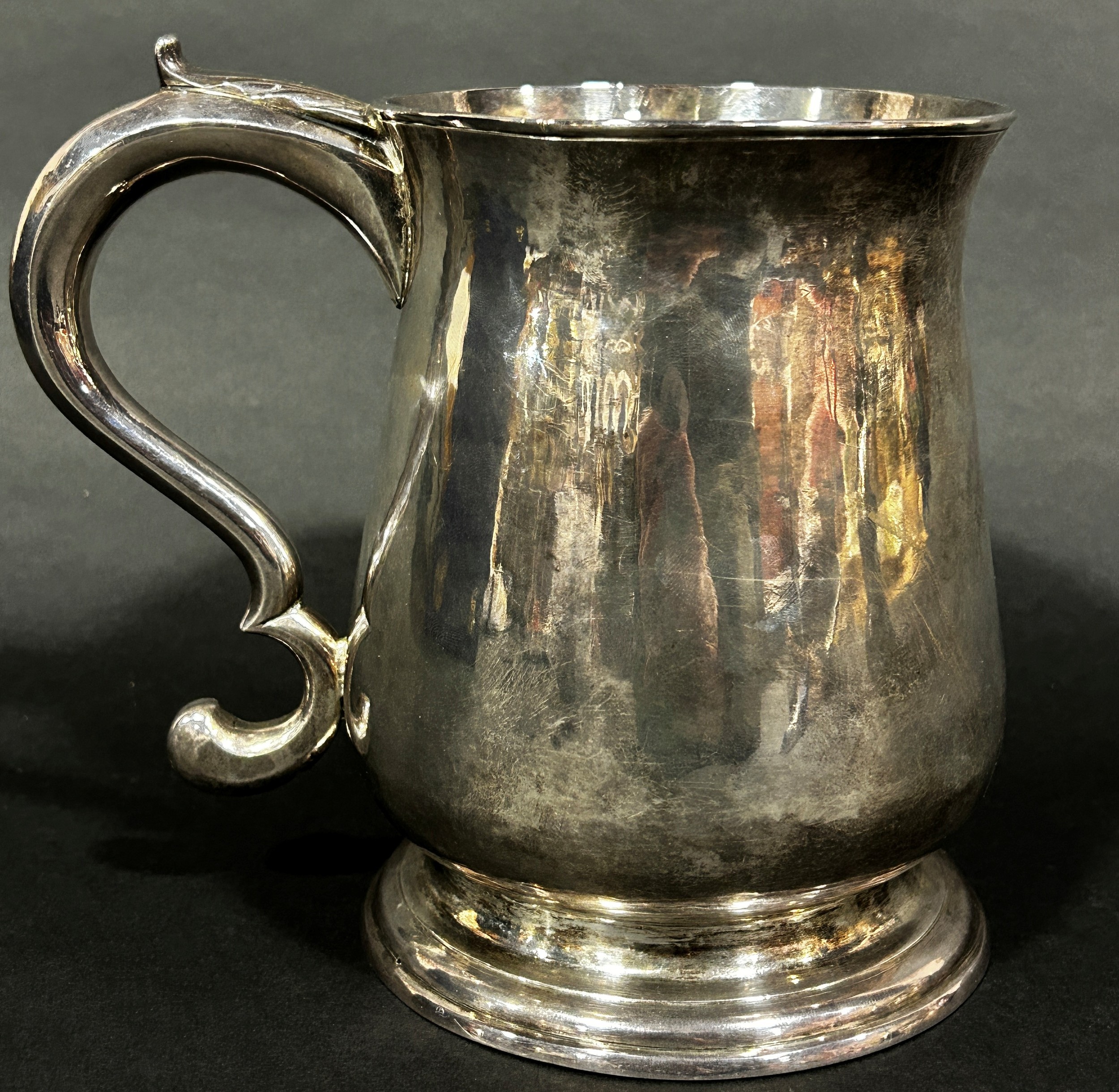 A Channel Islands silver 2 pint baluster tankard with an acanthus ...