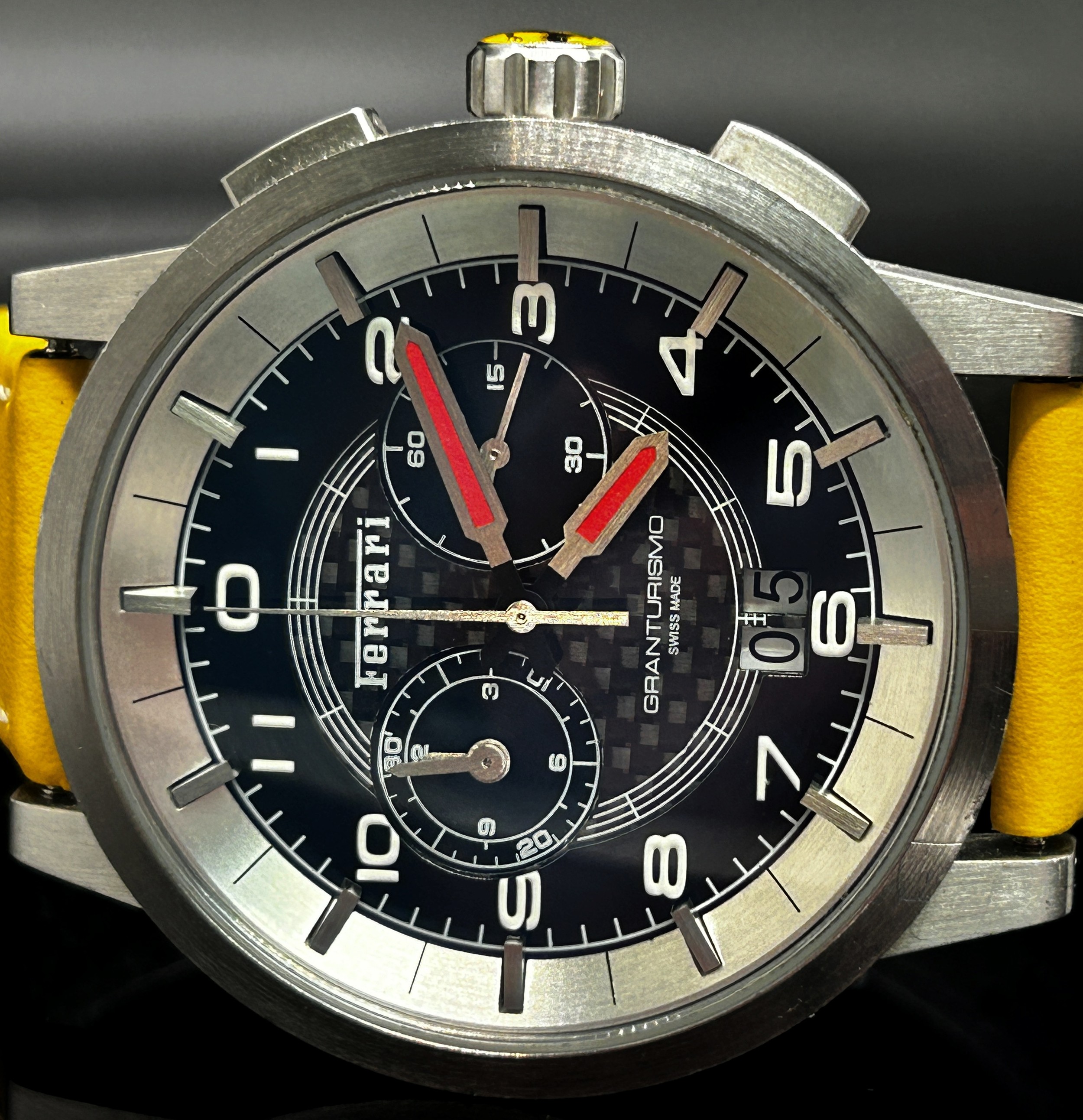 A Ferrari ‘Granturismo’ Chronograph gentleman’s wristwatch, with woven ...