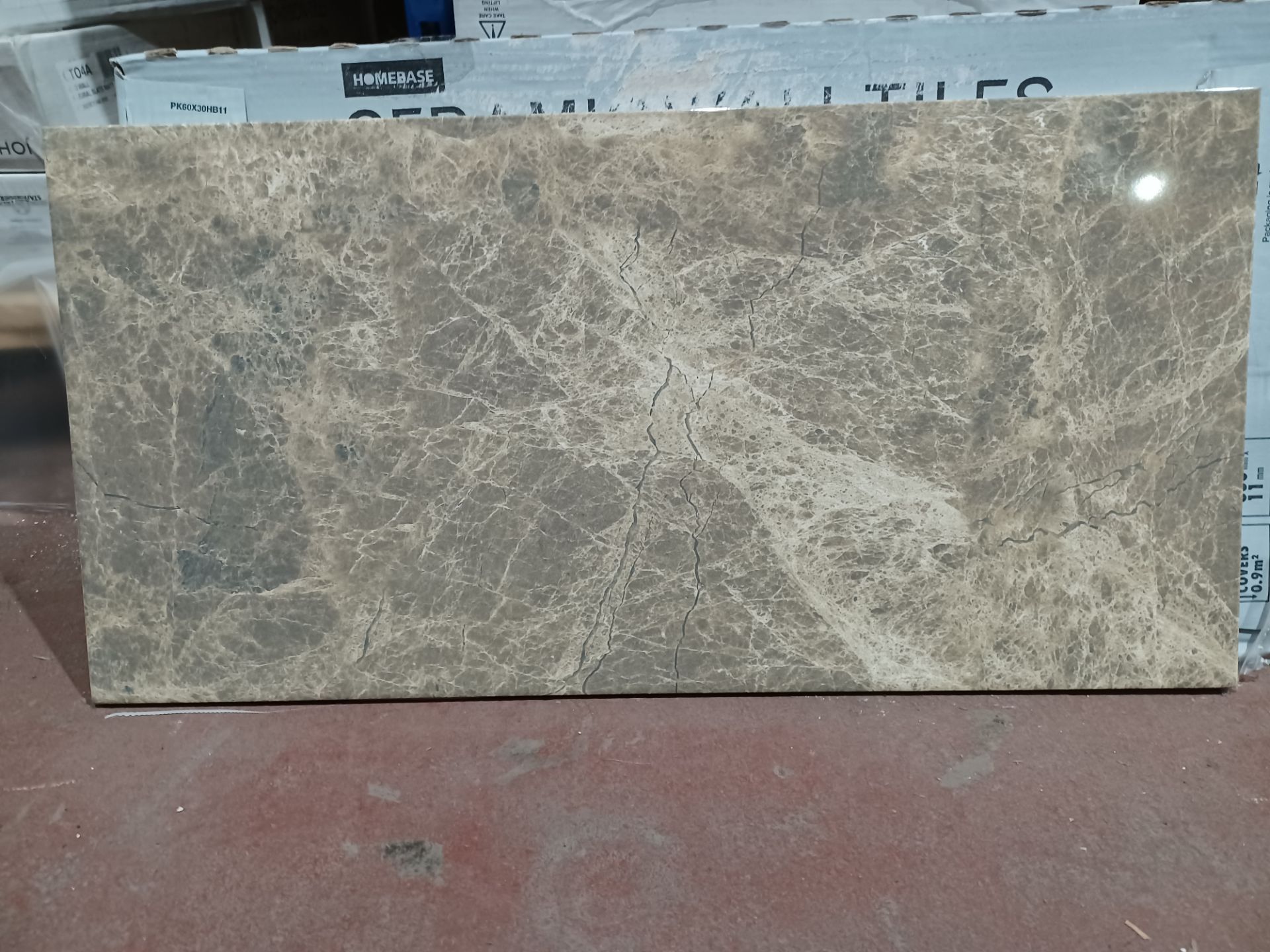 PALLET TO CONTAIN 40 X NEW PACKS OF Johnson Tiles Siena Brown Marble ...