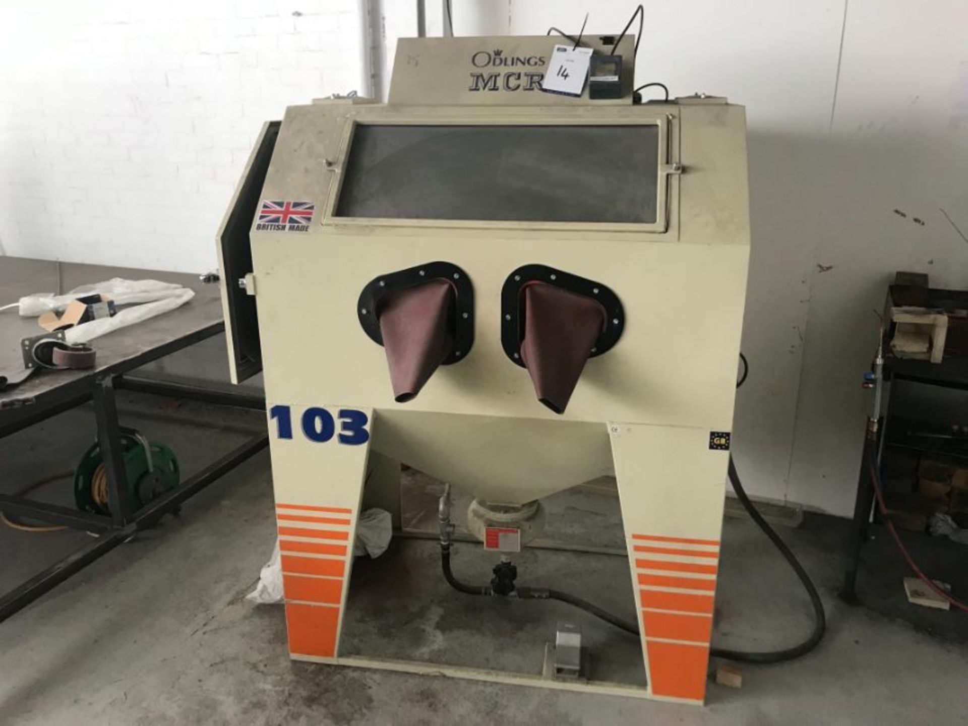 Odlings MCR 103 P shot blast cabinet, 240V, serial no: 12715 / 03123C16 ...