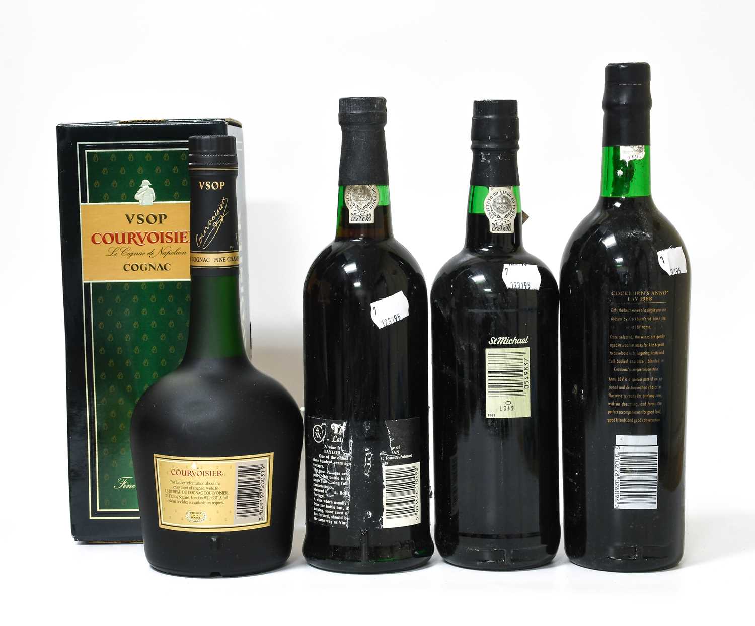 Remy Martin Cognac (two bottles), Martell Cognac (one bottle), Five ...