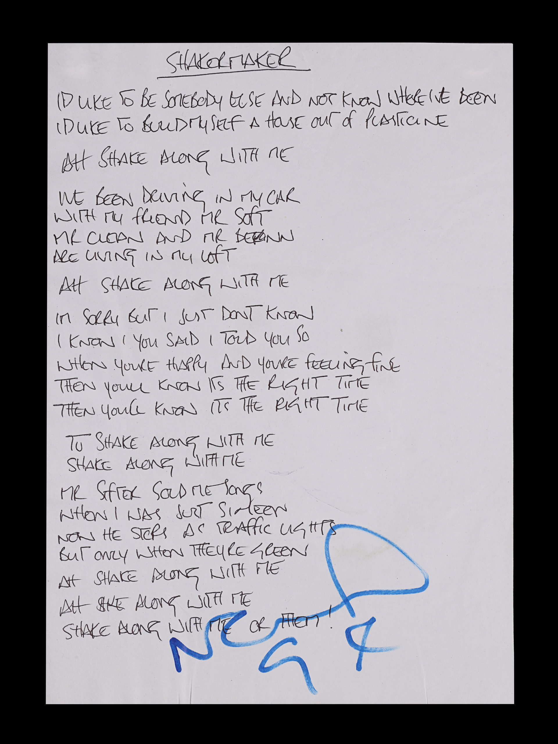 OASIS - Complete Set of Definitely Maybe Album Song Lyrics Handwritten ...