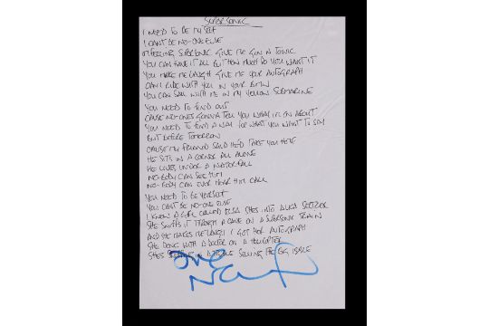 OASIS - Complete Set of Definitely Maybe Album Song Lyrics Handwritten ...