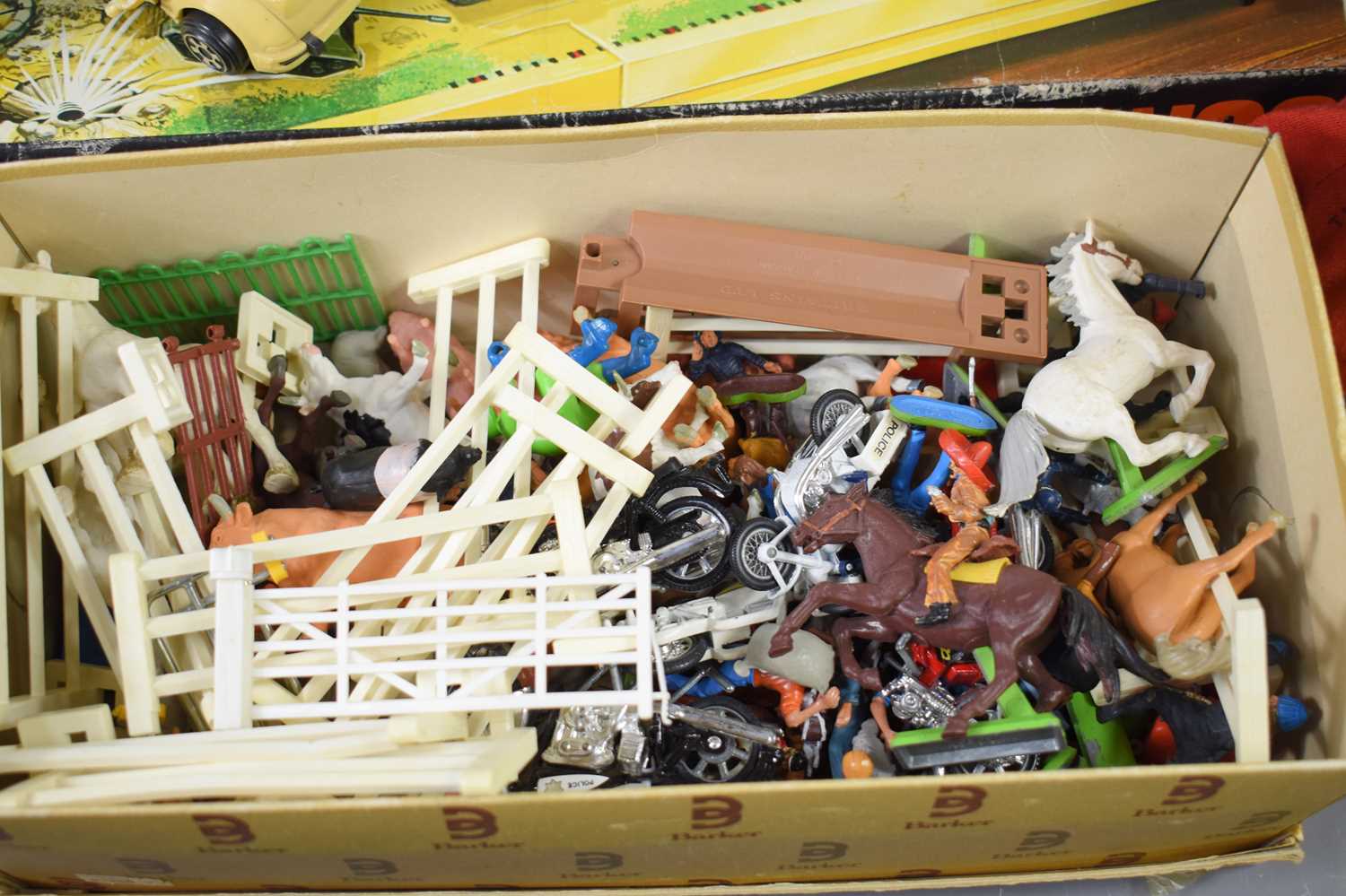 A vintage Tank Command board game together with wind up plastic toys ...