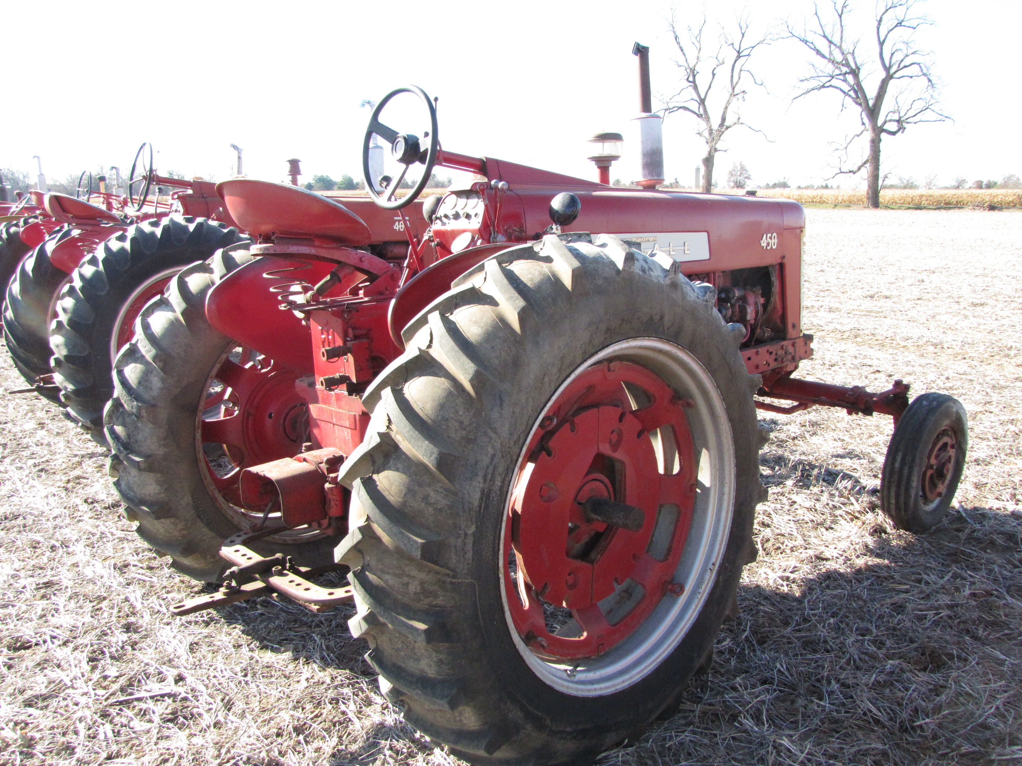 Farmall 450 tractor, WF, gas, TA, live pto, (3) hyd remote, 15.5-38 ...