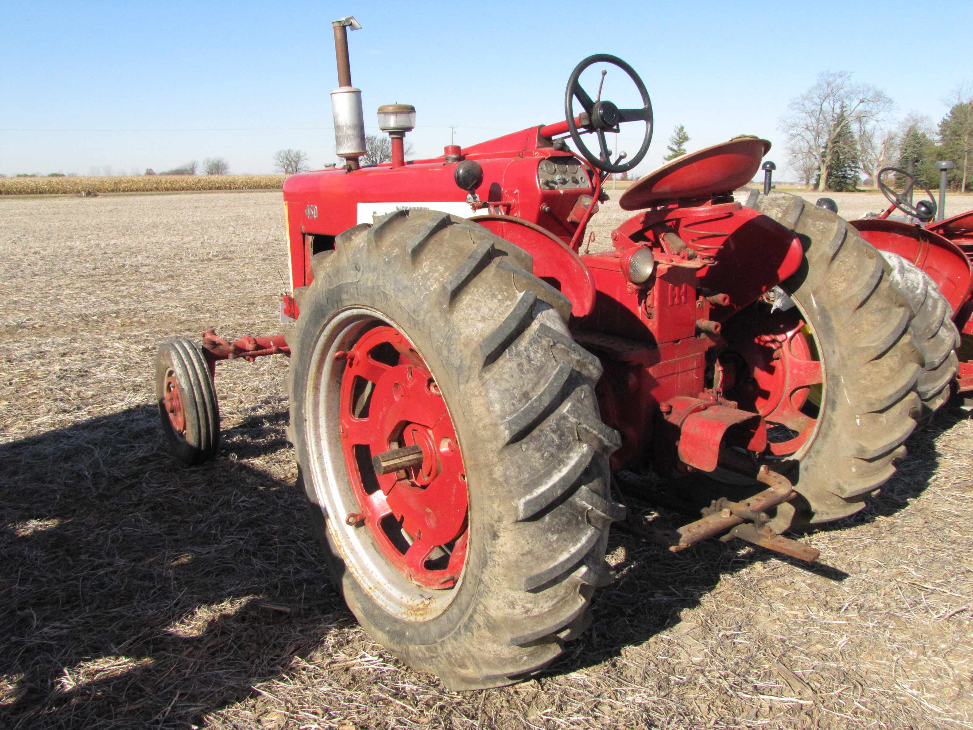 Farmall 450 tractor, WF, gas, TA, live pto, (3) hyd remote, 15.5-38 ...