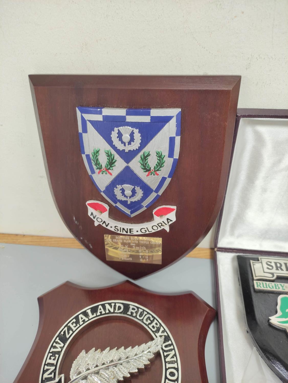 Rugby Union Interest. Nine international Rugby Union shield plaques ...