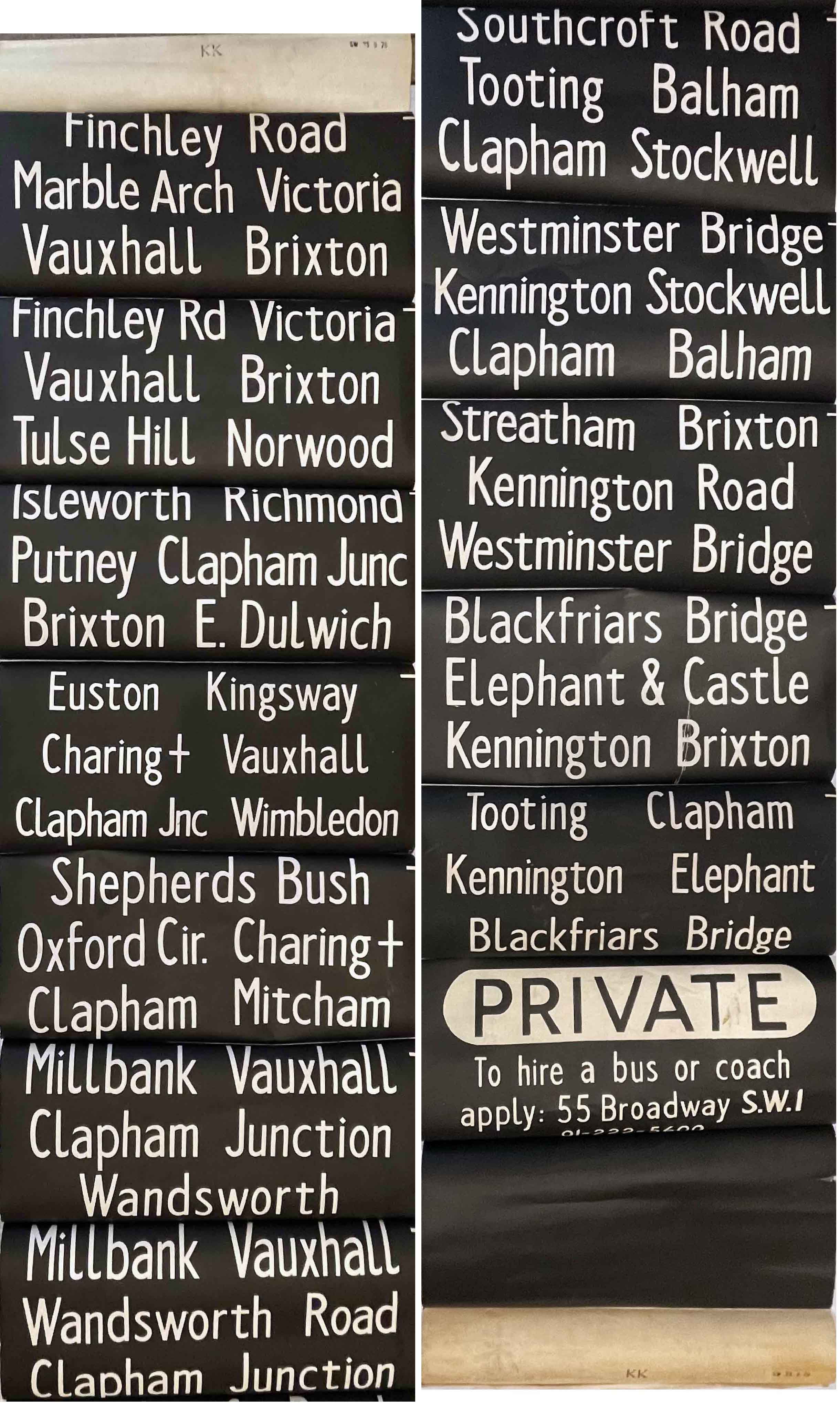 1975 London Transport DESTINATION BLIND for a Routemaster or DMS ...