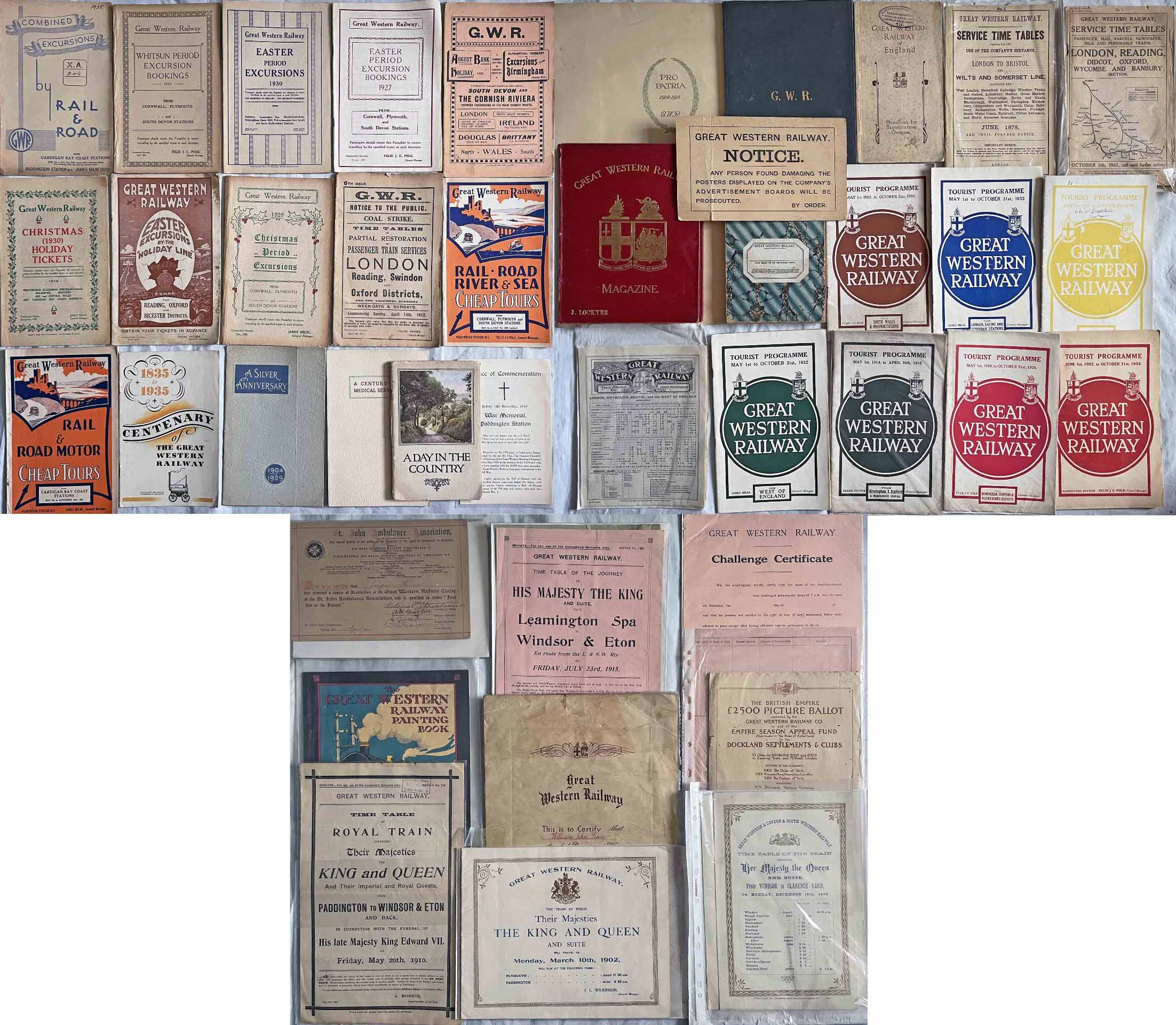 Good quantity (40+) of GWR EPHEMERA from 1870s-1930s including Royal ...