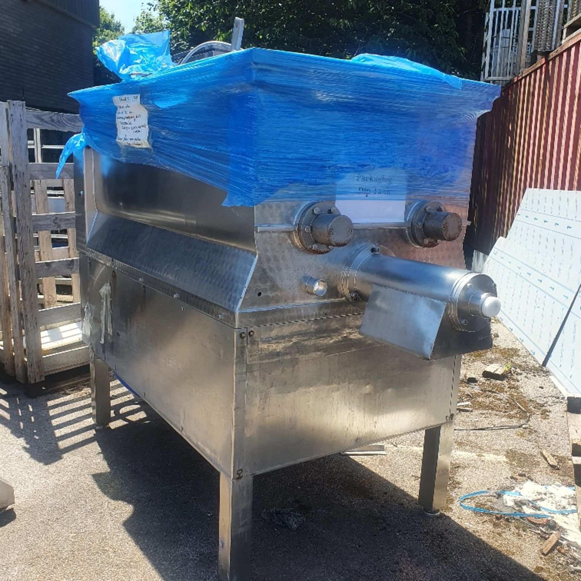 1 x All stainless steel twin-shaft paddle mixer with safety grill lid ...