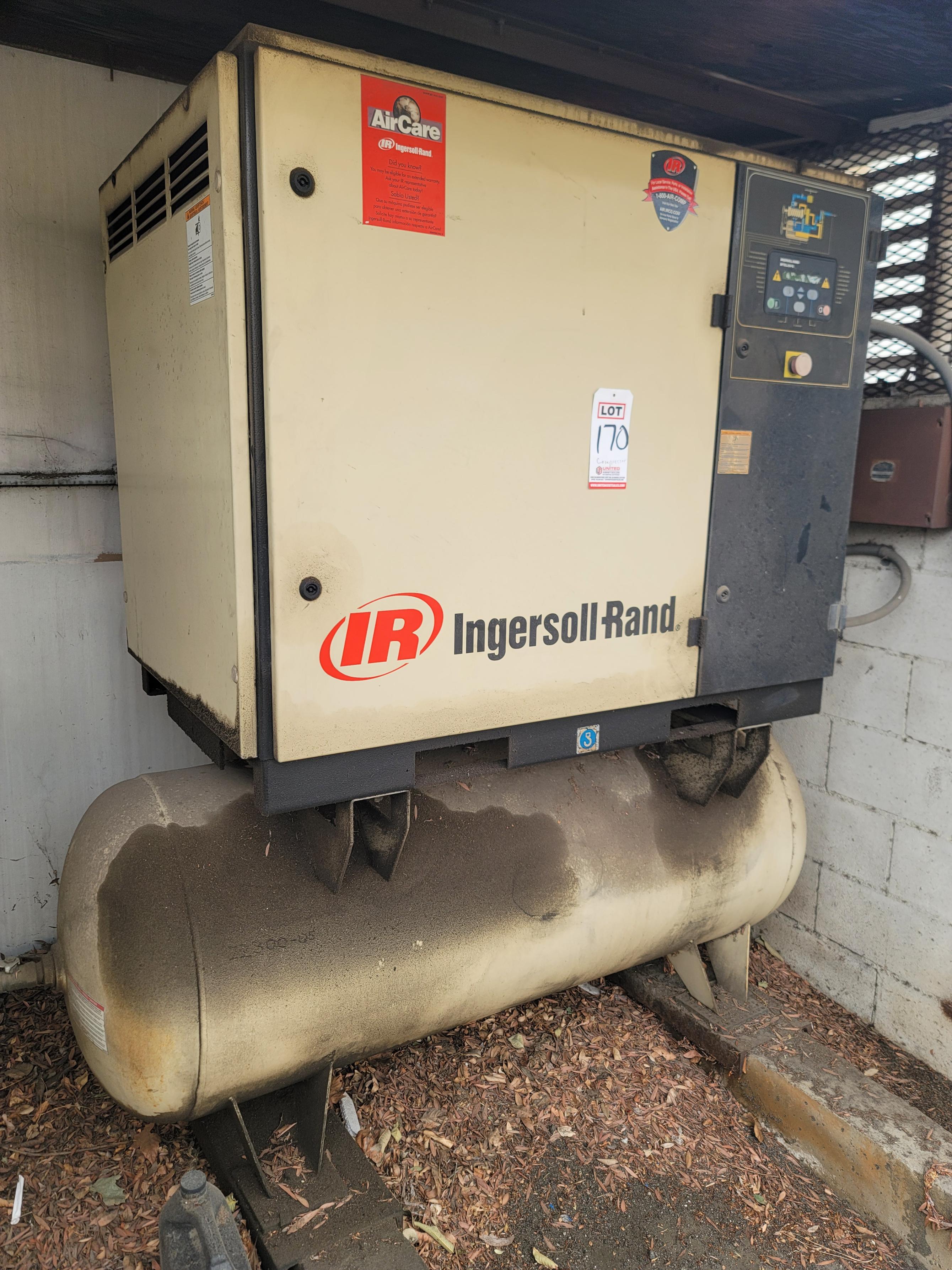 INGERSOLL RAND 25 HP ROTARY SCREW AIR COMPRESSOR, MODEL SSR UP6-25-125 ...