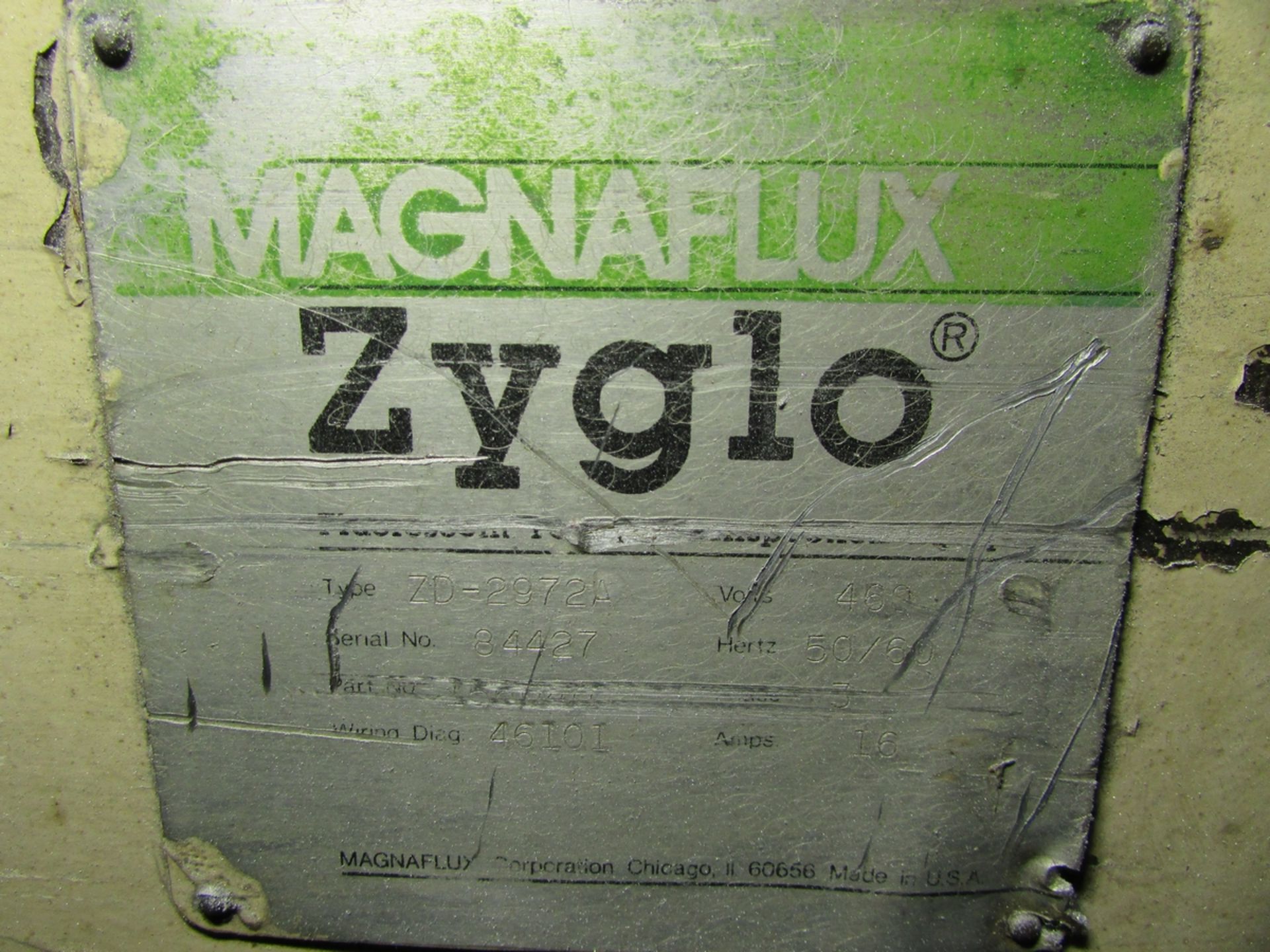 MAGNAFLUX ELECTRIC OVEN, MODEL ZYGLO ZD-2972A, 30" X 70" X 24" CHAMBER ...