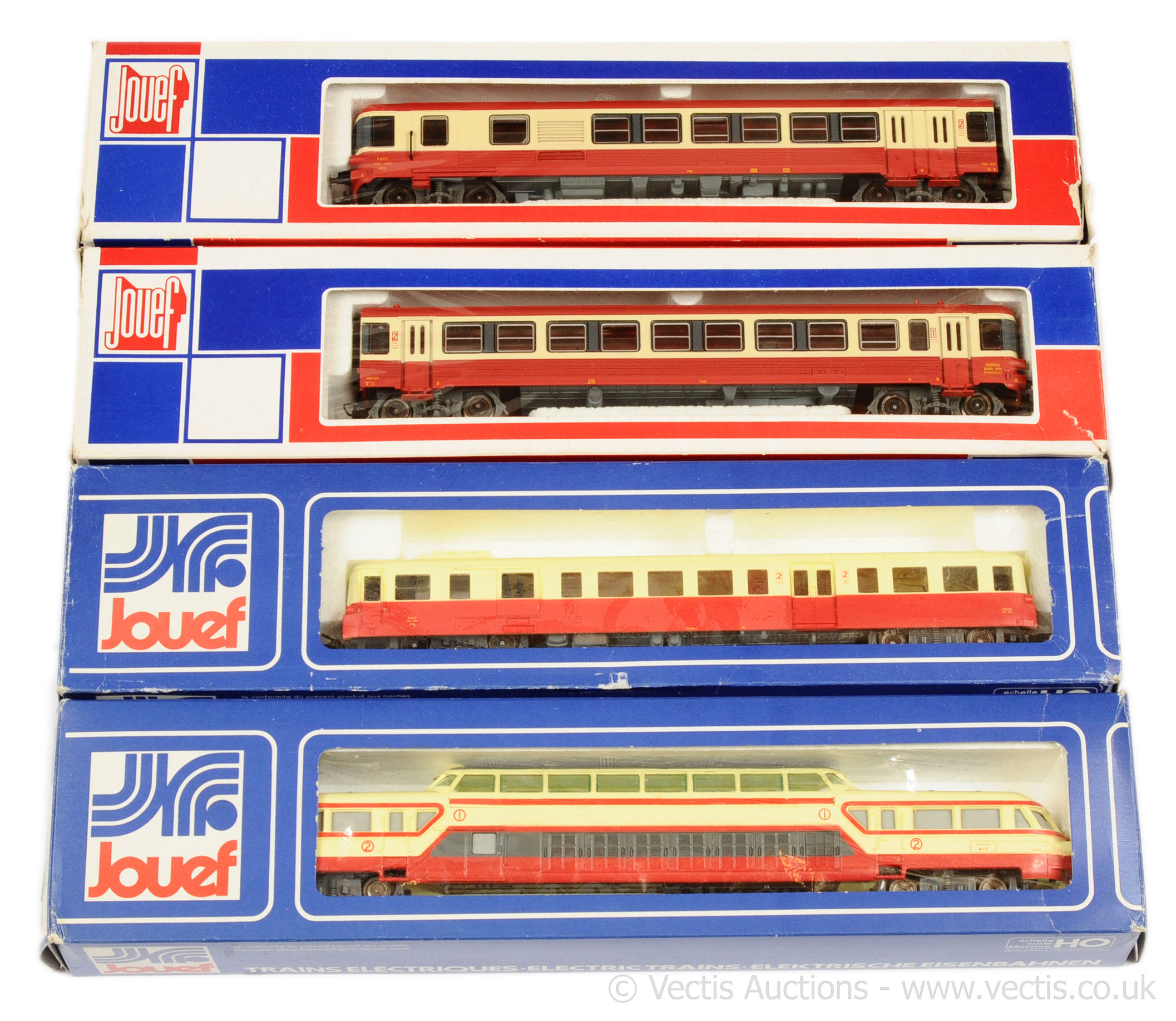 Jouef HO SNCF red and cream Railcar comprising 8626 2nd Class Power Car ...
