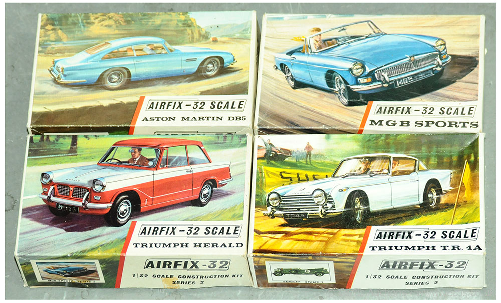 Airfix (1/32nd scale) plastic Car Kits to include Triumph Herald; MGB ...
