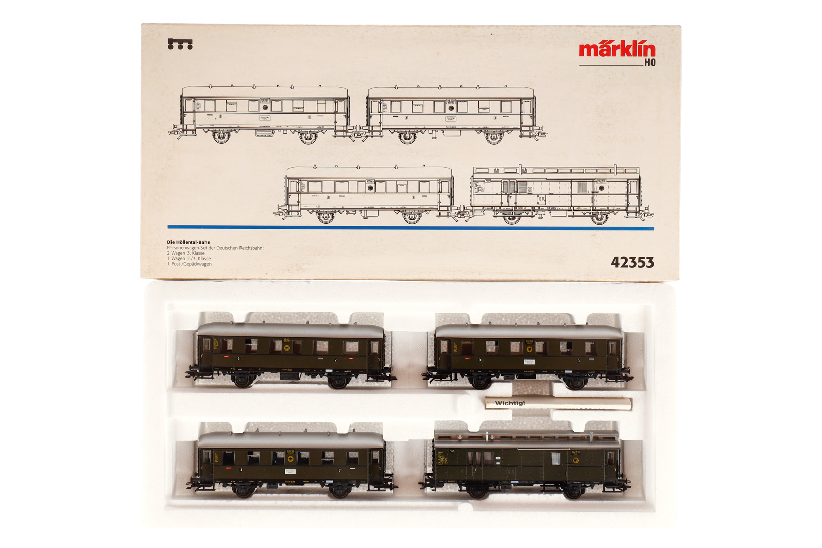 Märklin Wagen-Set ”Höllental-Bahn” 42353, Spur H0, grün, 4-teilig ...