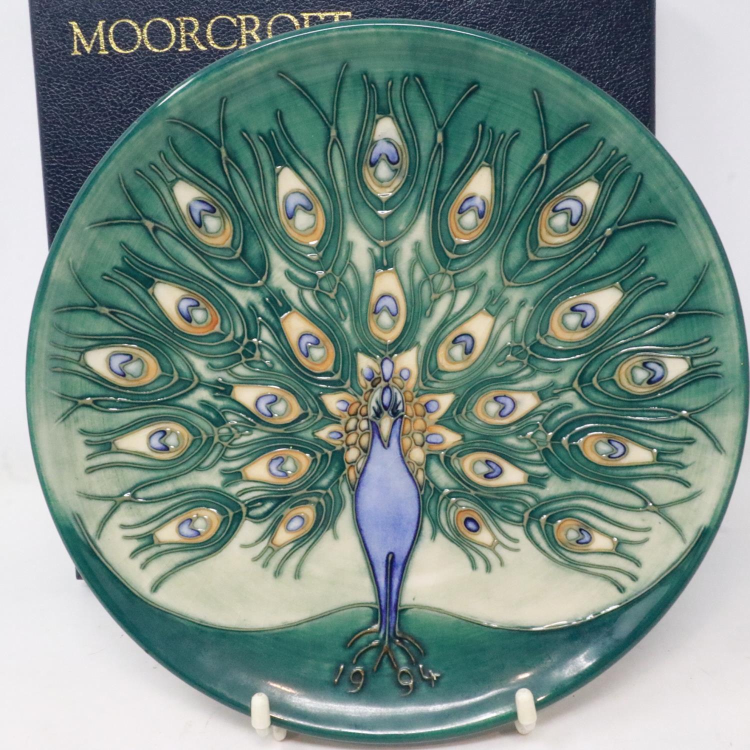Moorcroft 1994 cabinet plate in the Peacock pattern, limited edition ...