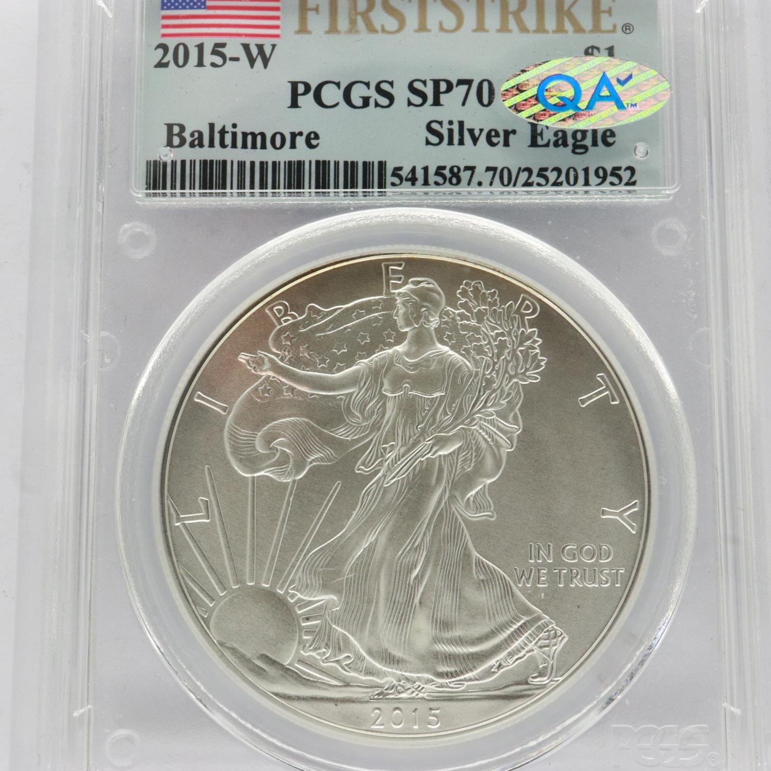 Encapsulated First Strike 2018 Baltimore silver 1 dollar coin. UK P&P ...