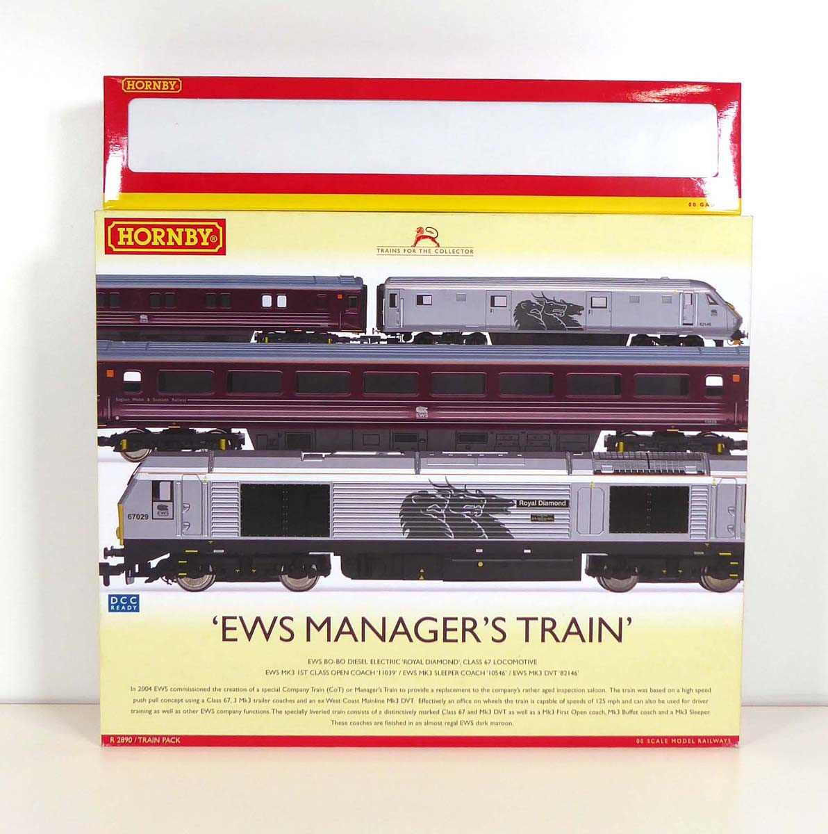 A Hornby OO gauge R2890 EWS manager's train pack and a R443 buffet car ...