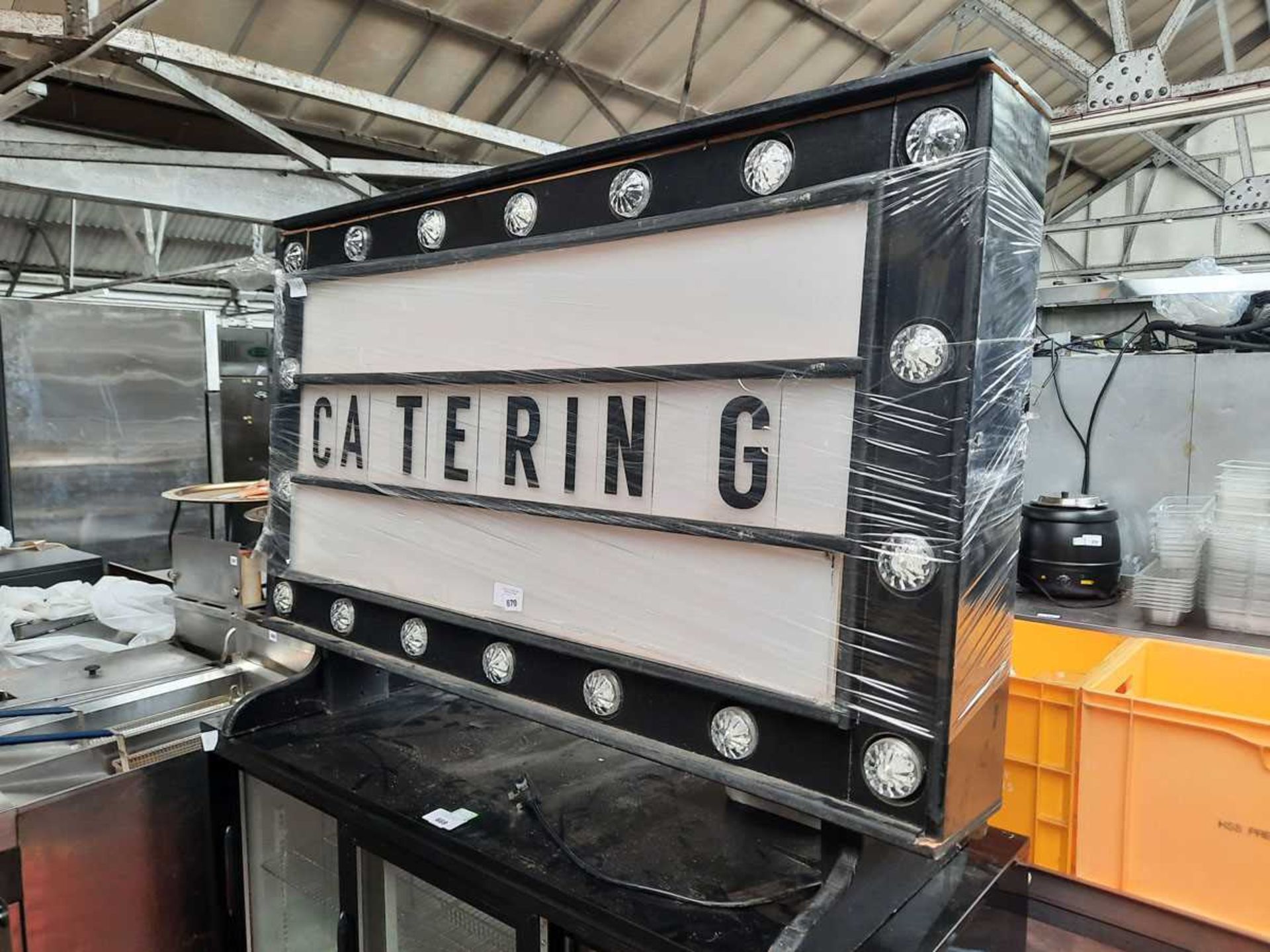 +VAT 140cm catering sign with lighting and spare letters