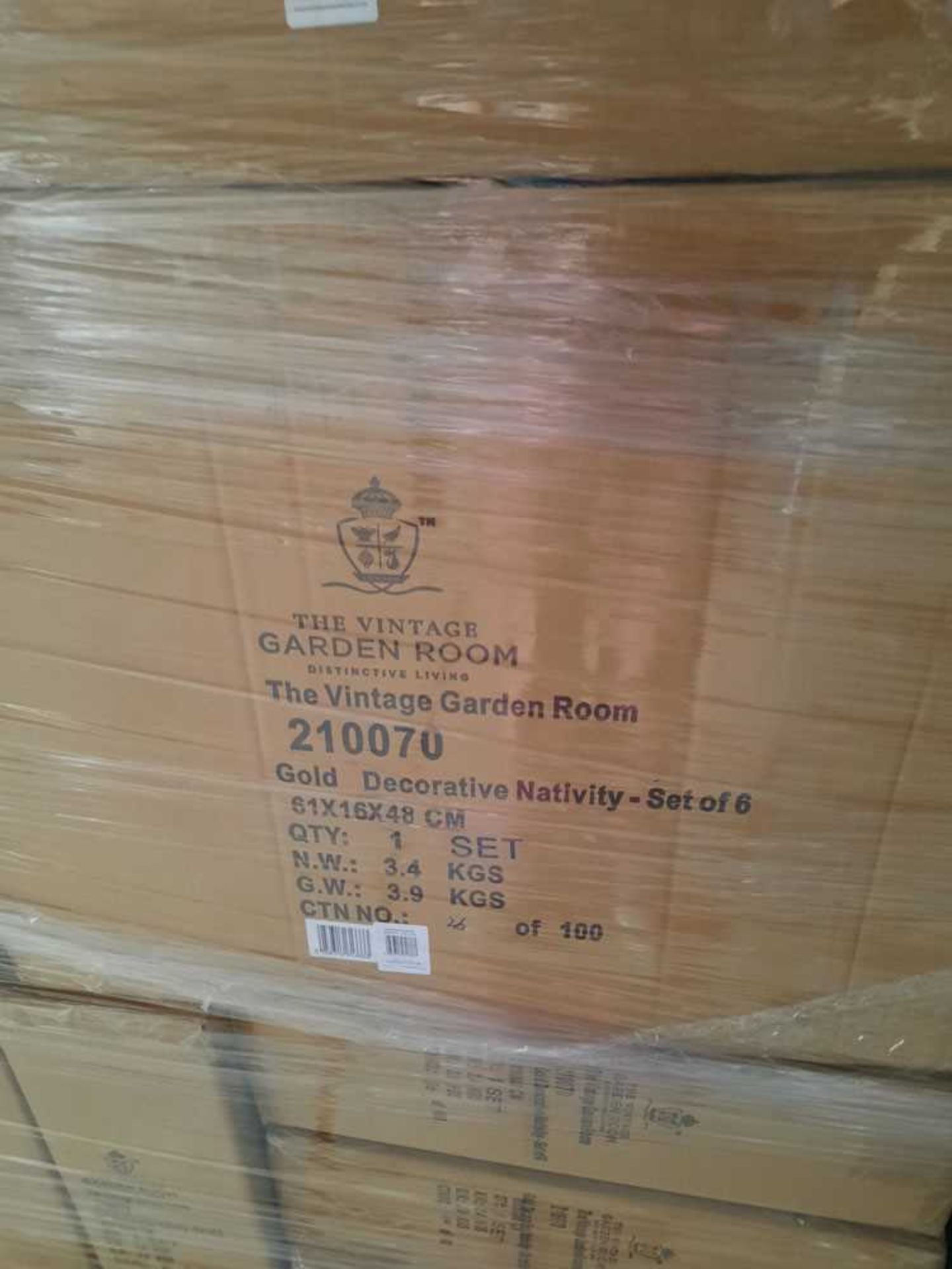 +VAT Pallet of 30 Cartons of 1, (a total of 30) Gold Decorative ...