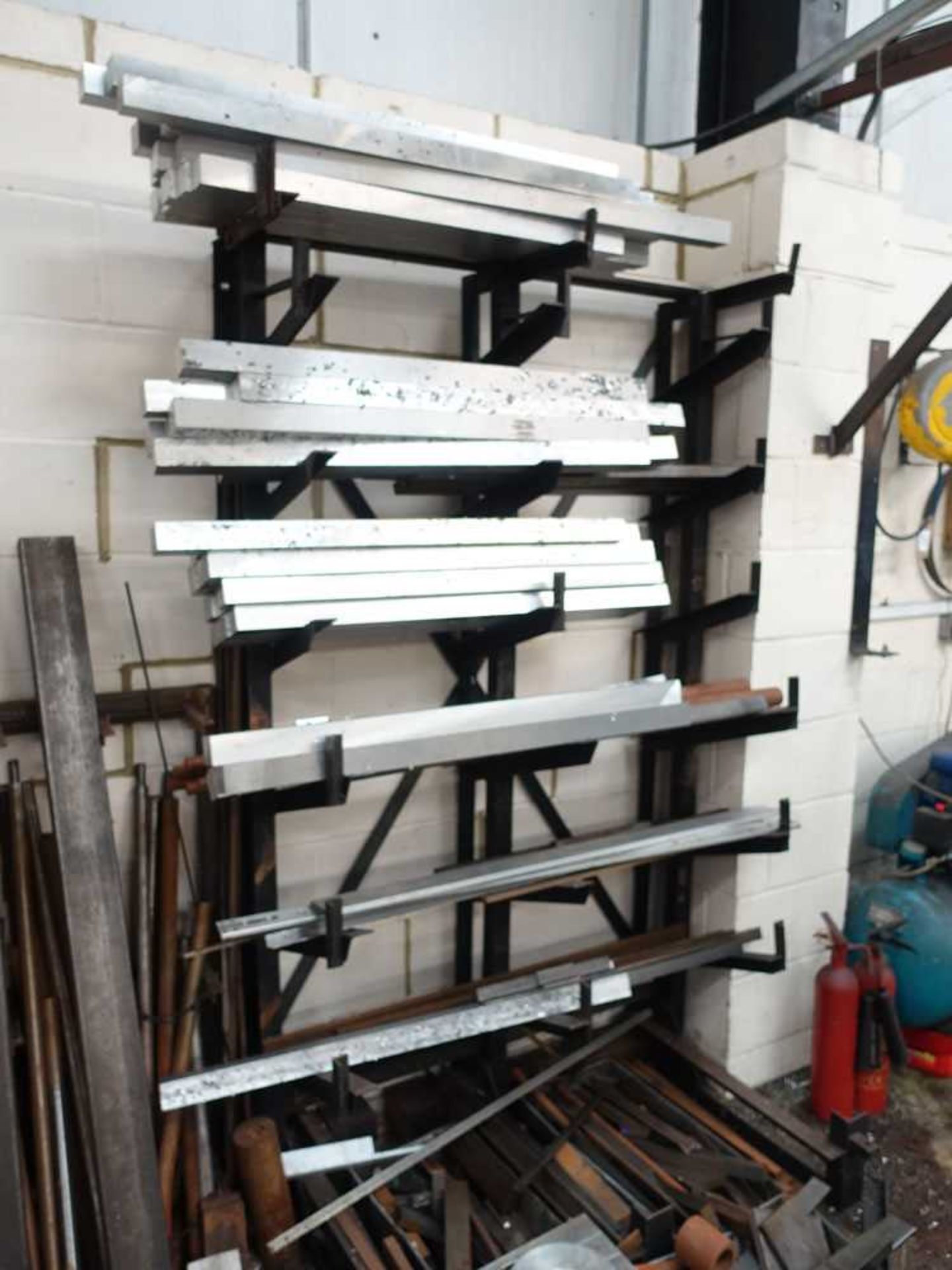 2 welded steel cantilever stock racks (stock not included)