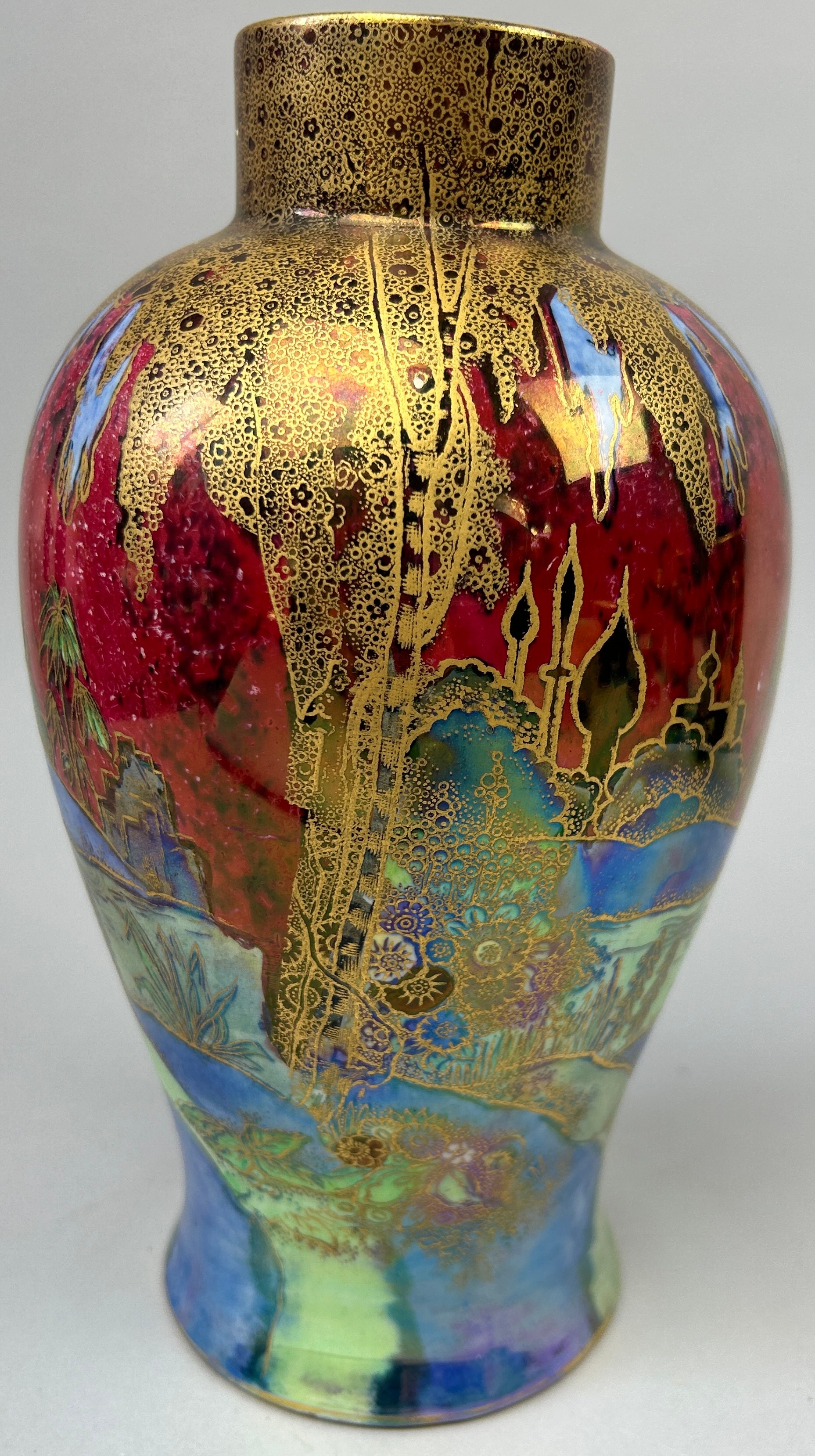 A WILTON WARE VASE IN THE 'FAIRYLAND DESIGN' LUSTRE WARE, 1920's-1930's ...
