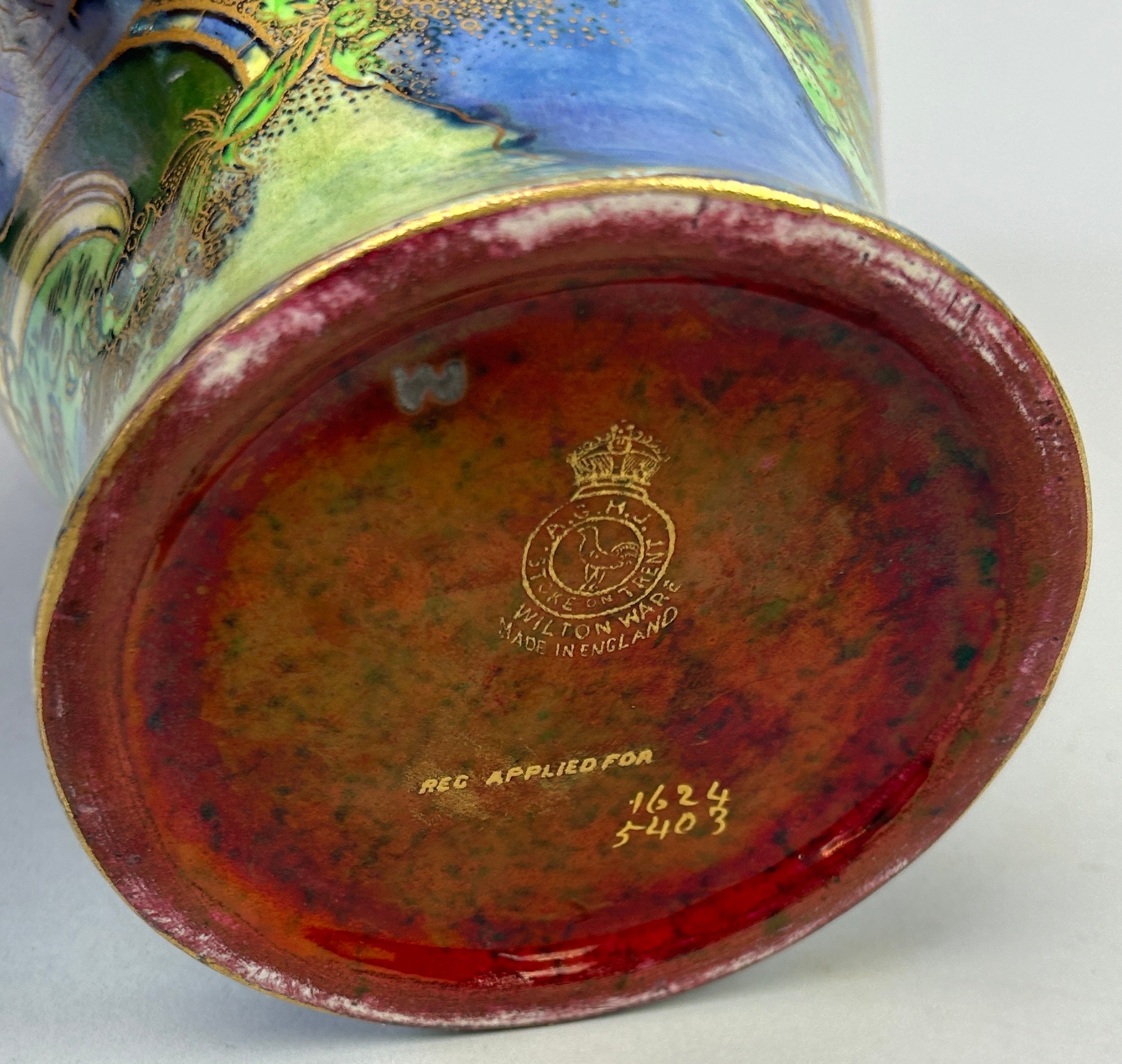 A WILTON WARE VASE IN THE 'FAIRYLAND DESIGN' LUSTRE WARE, 1920's-1930's ...