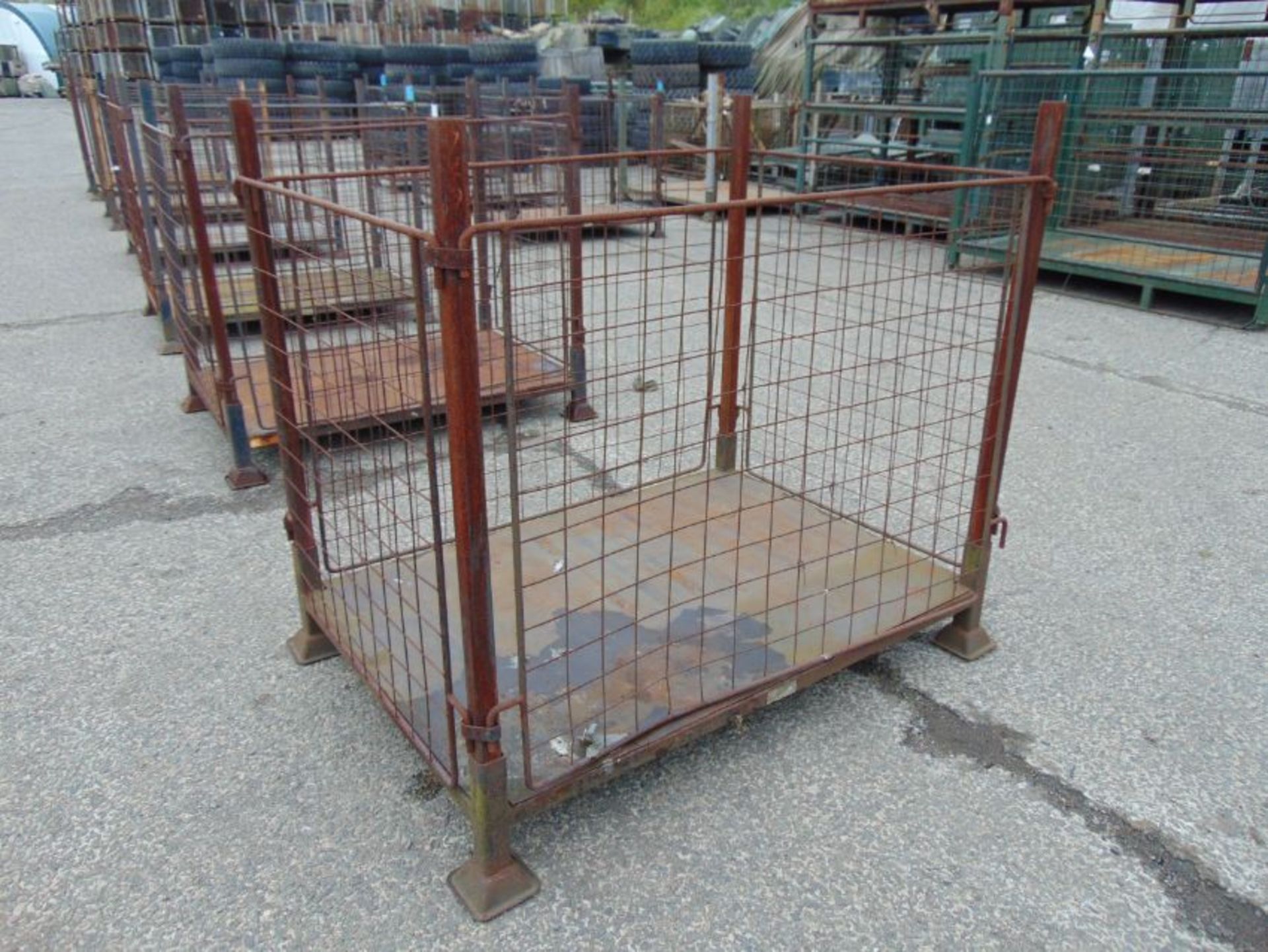 Steel Stacking Stillage with removeable sides and corner posts. L132cm ...