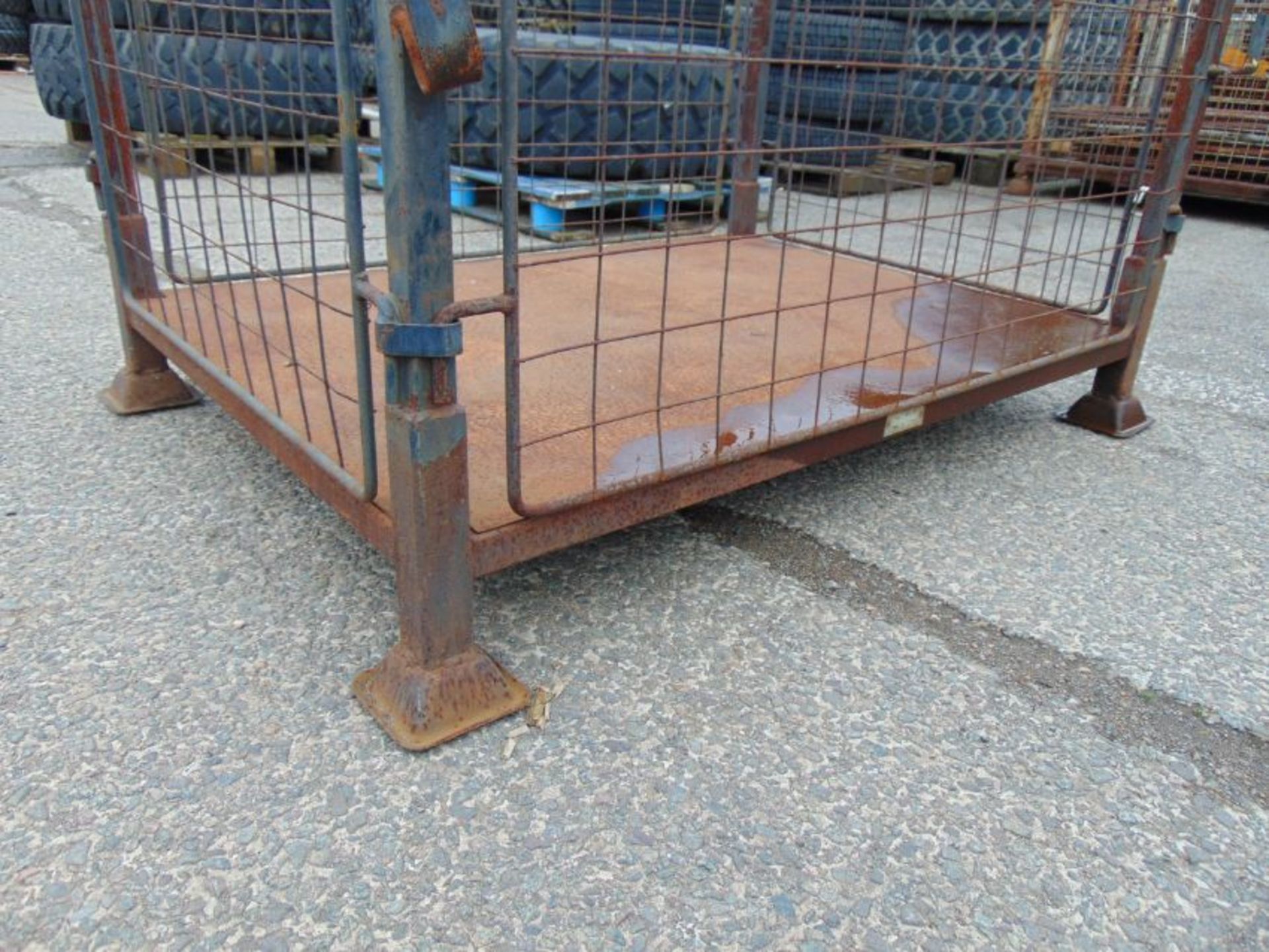Steel Stacking Stillage with removeable sides and corner posts. L132cm ...