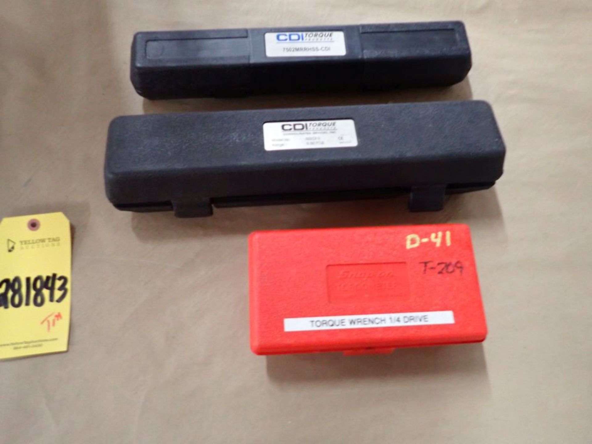 (1) Snap-On Torqometer 1/4 Drive; (2) CDI Torque Wrench 3/8 Drive; Tag ...