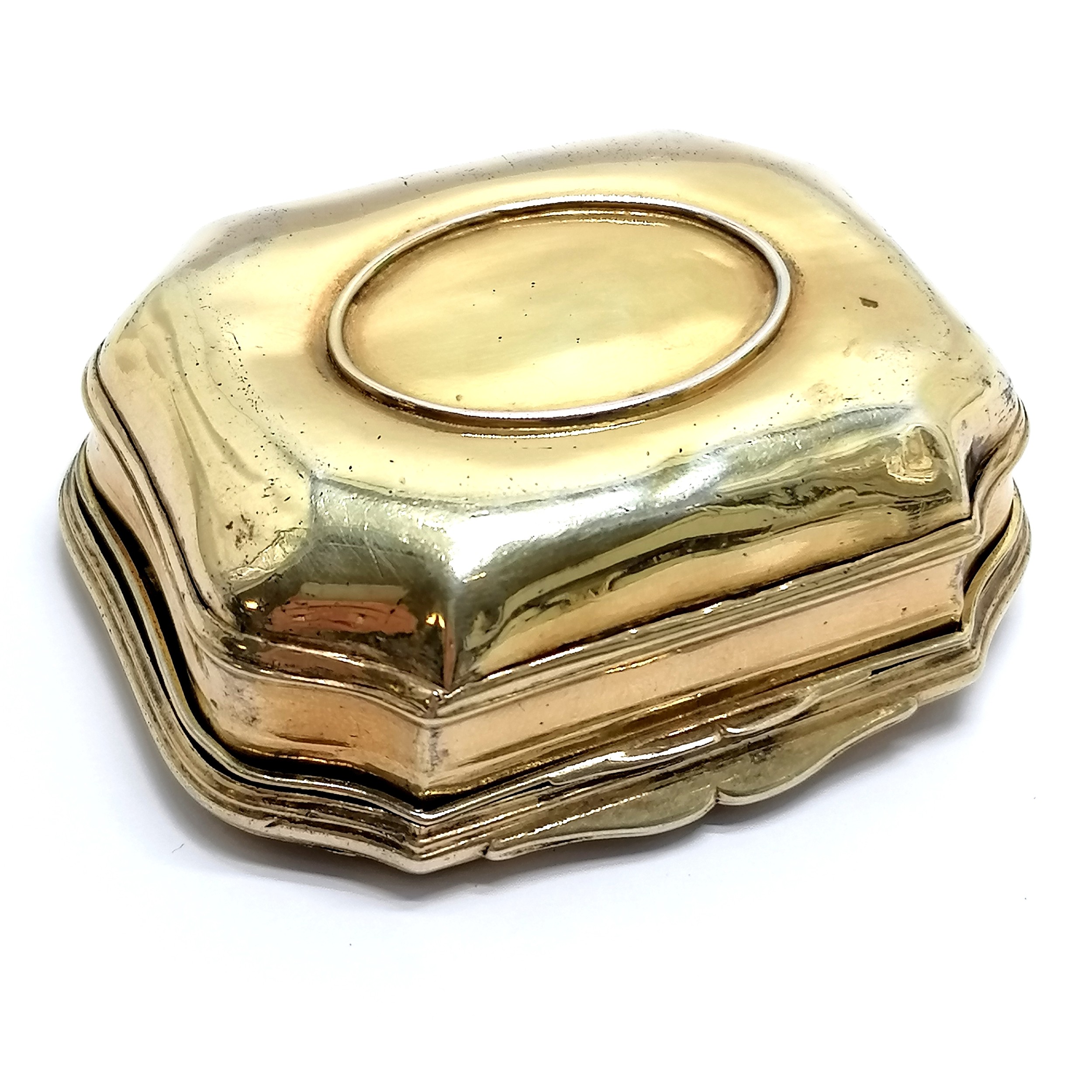 Antique 1742 Georgian silver gilt snuff box with secret compartment to ...