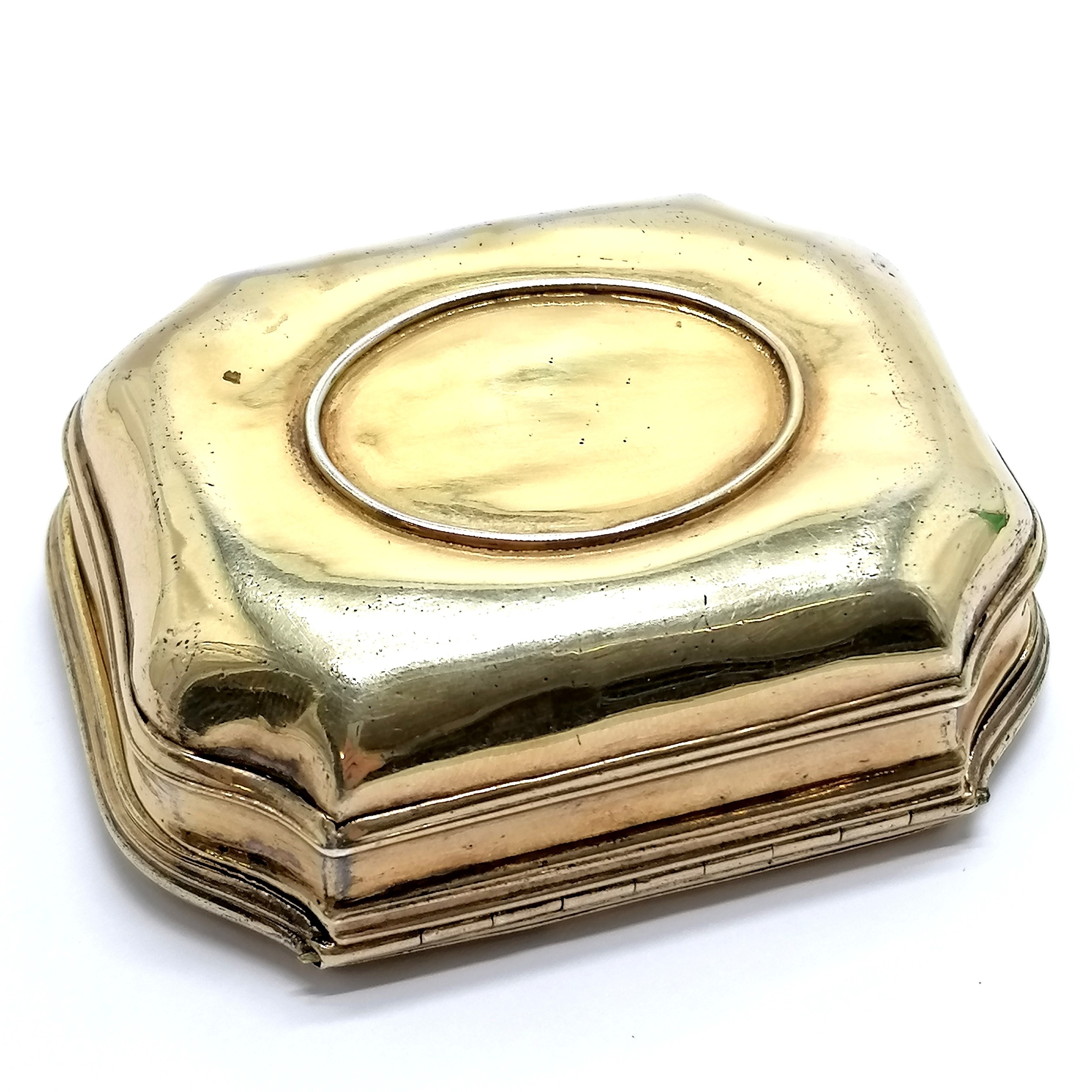 Antique 1742 Georgian silver gilt snuff box with secret compartment to ...