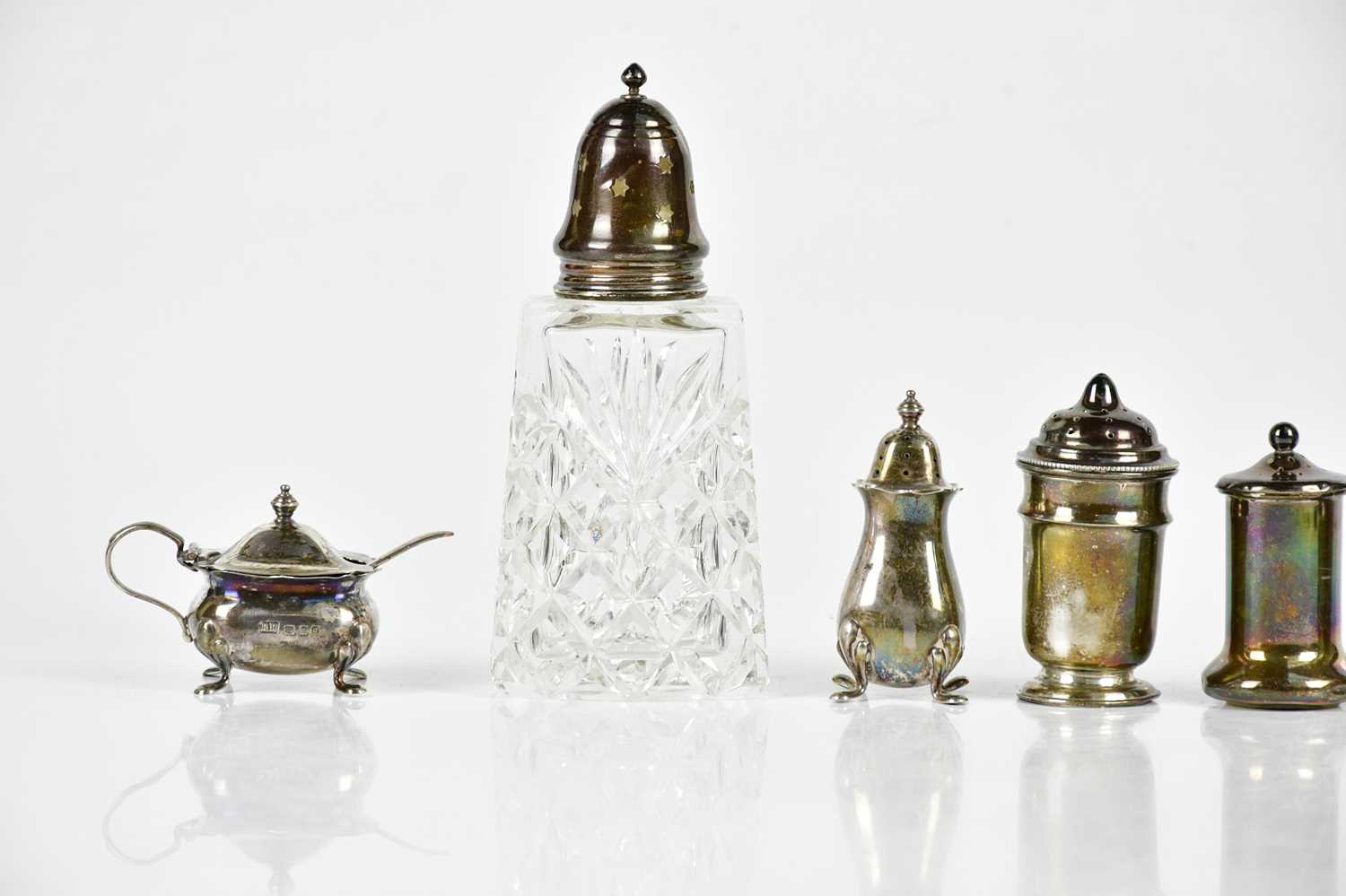 VINERS LTD; a pair of George VI hallmarked silver salt and pepper ...
