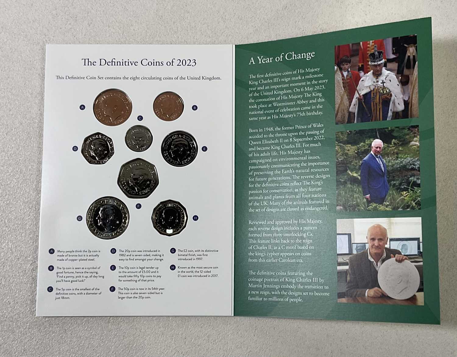 Two King Charles III Definitives 2023 United Kingdom Uncirculated Coin ...