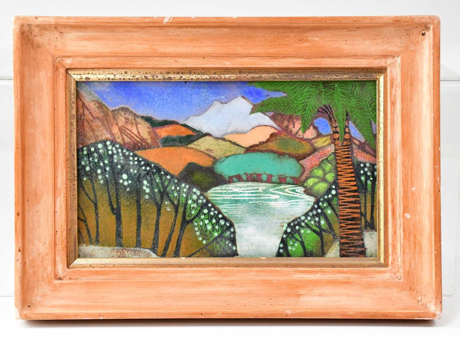 BERYL TURPIN (1926-2016); an enamel on copper picture 'The Lake ...