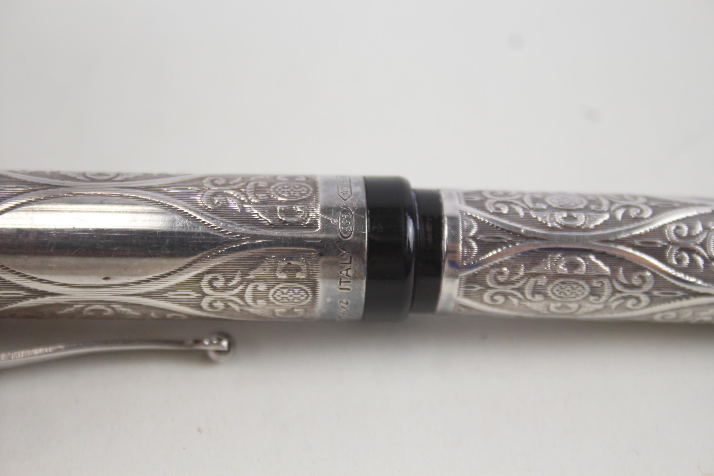 Montegrappa Cosmopolitan .925 Sterling Silver Cased Fountain Pen w ...