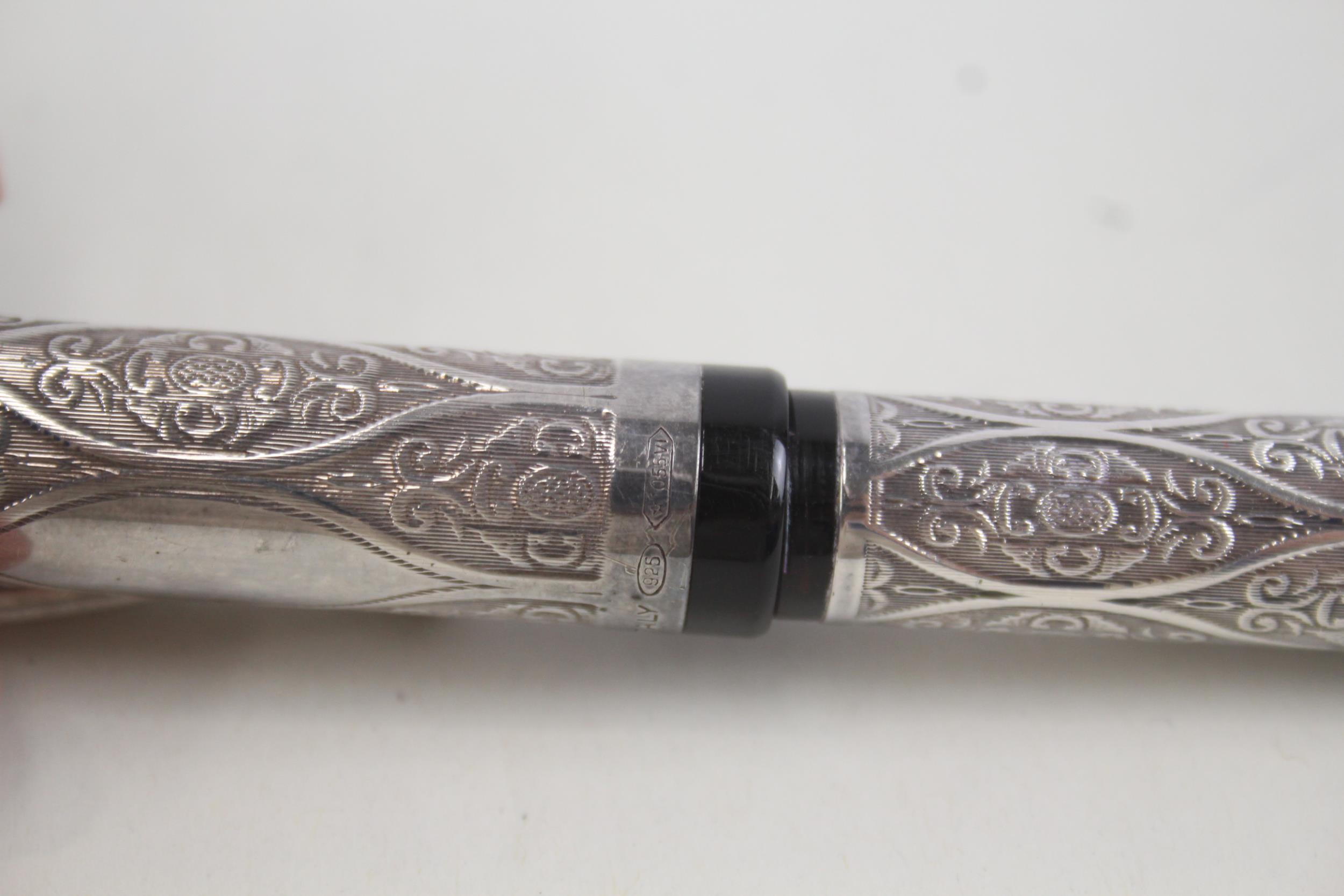 Montegrappa Cosmopolitan .925 Sterling Silver Cased Fountain Pen w ...