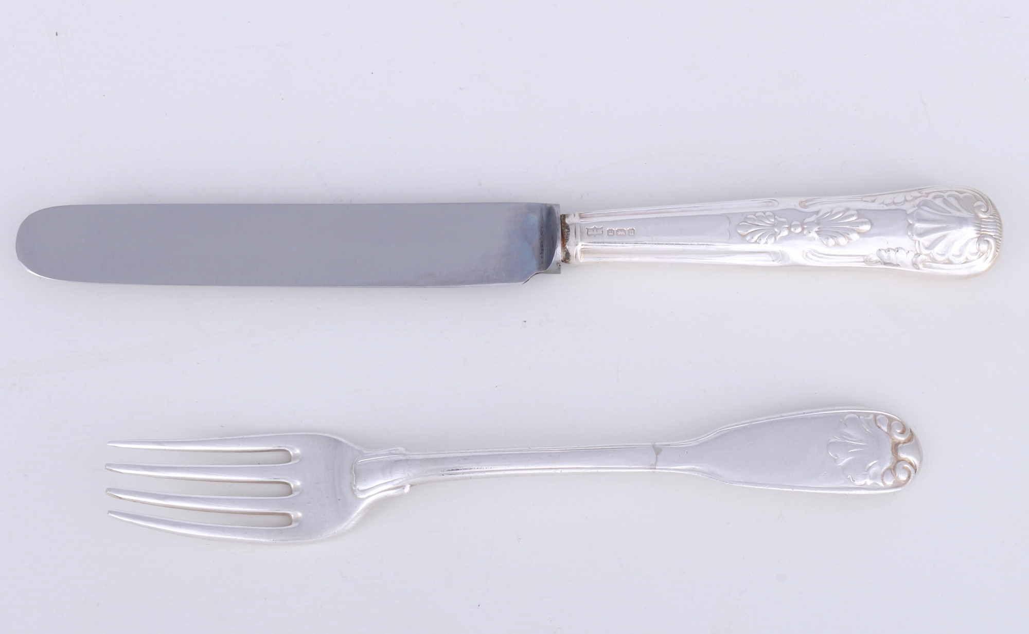 silver, England Sheffield, stamped english hallmarks, 6x menu forks L ...