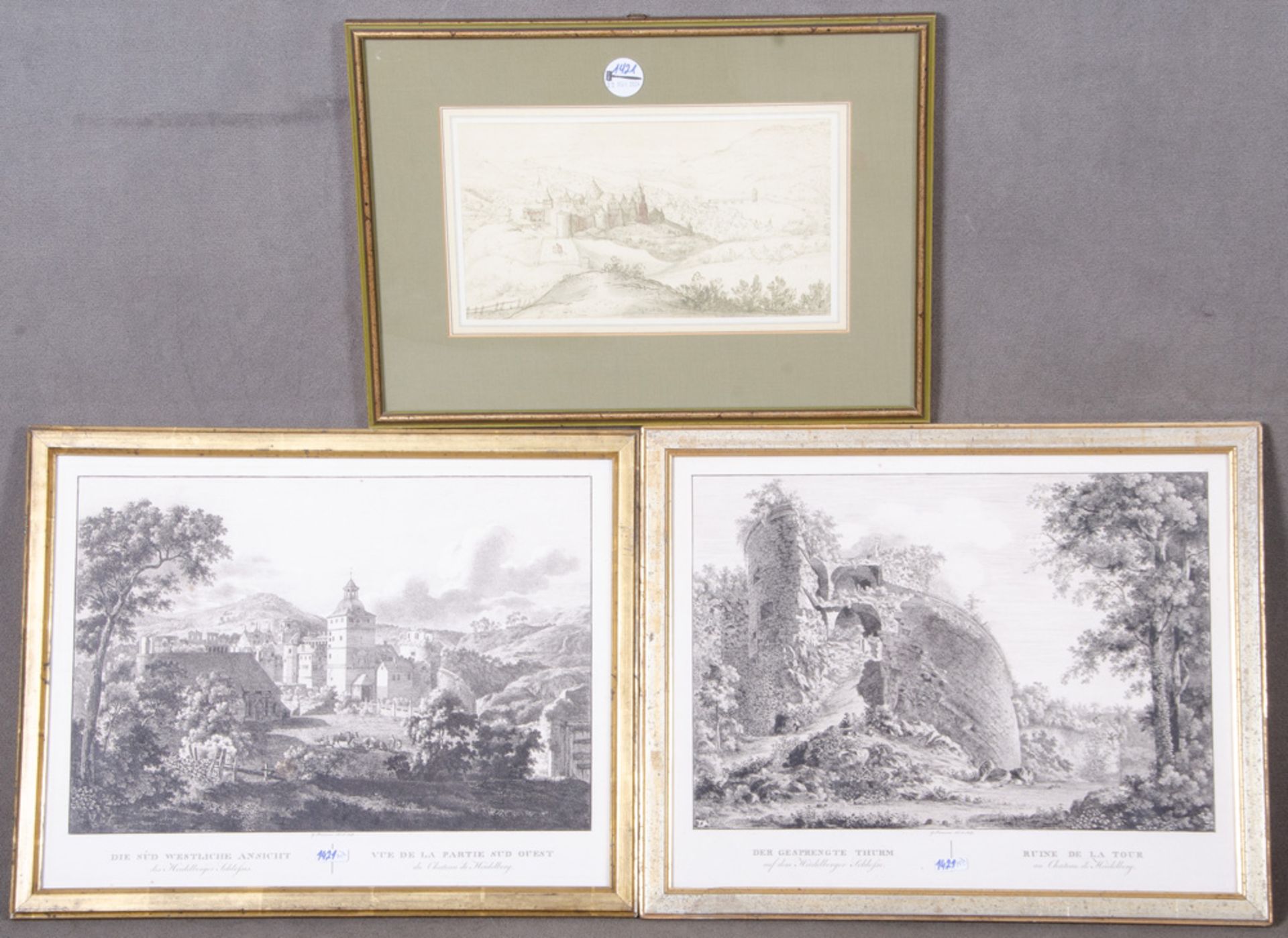 Johann Georg Primavesi (1774-1855). Zwei Heidelberger Schlossansichten ...