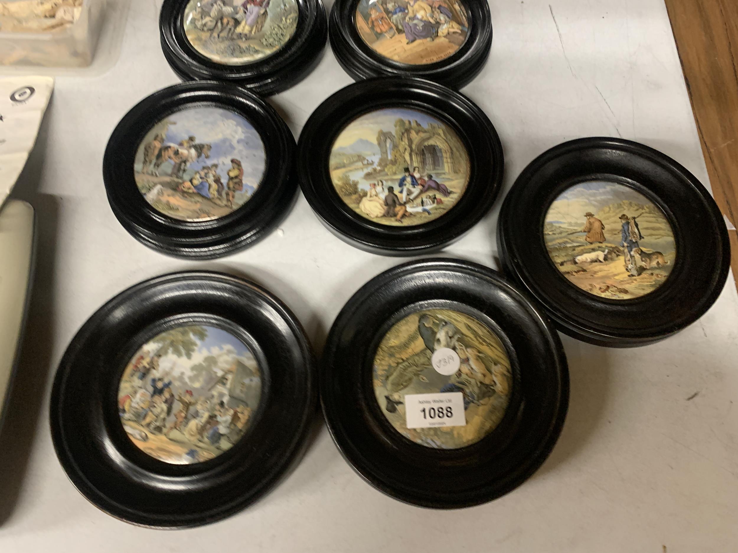 A COLLECTION OF TEN VINTAGE PRATTWARE POT LIDS
