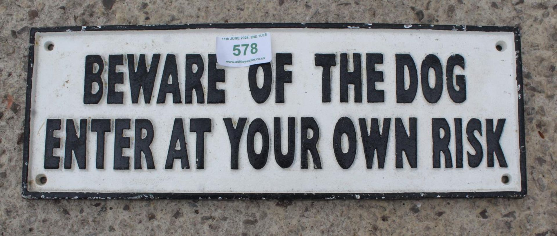 BEWARE OF THE DOG SIGN + VAT