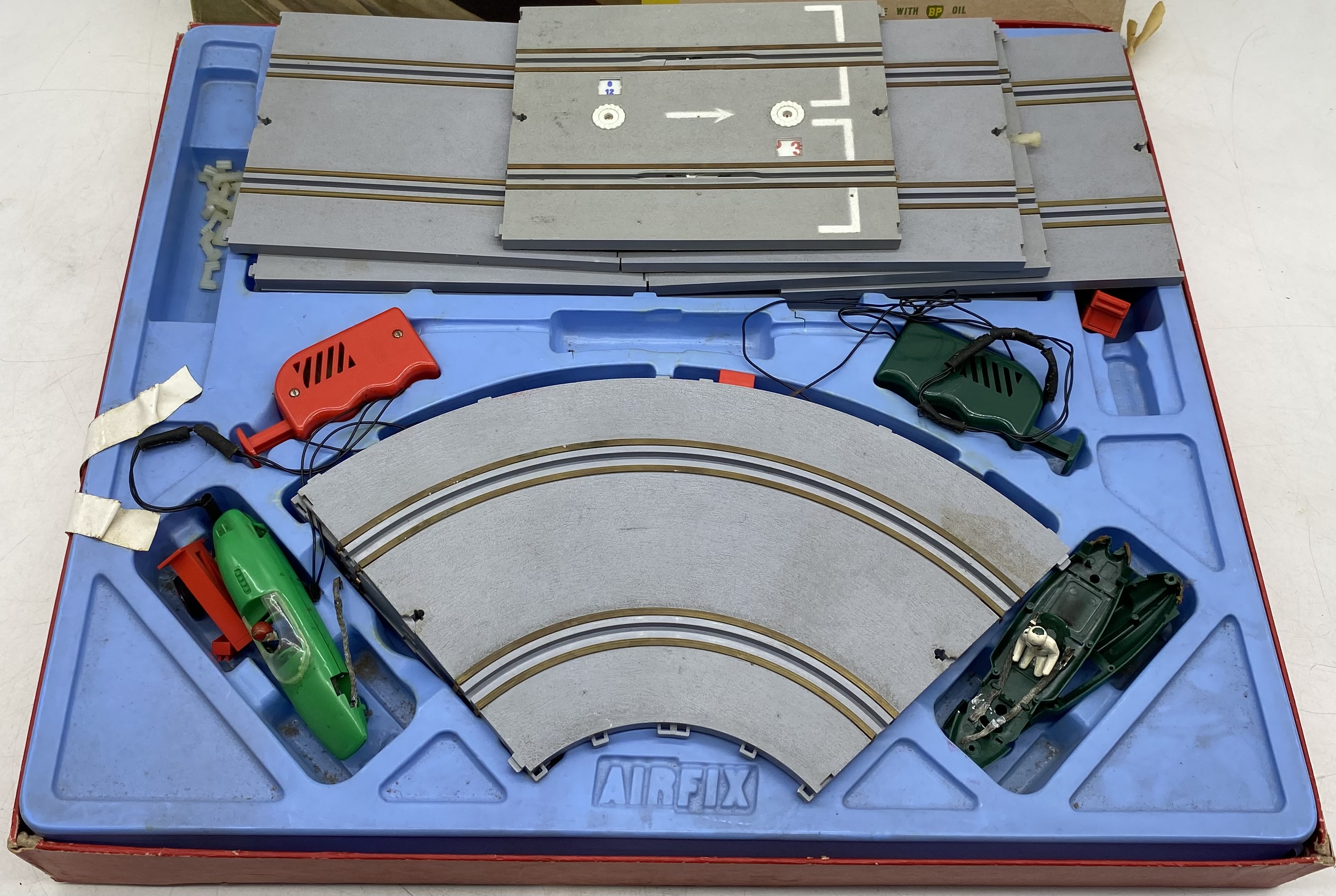 A boxed Airfix Motor Racing set (both cars A/F), along with a Matchbox ...