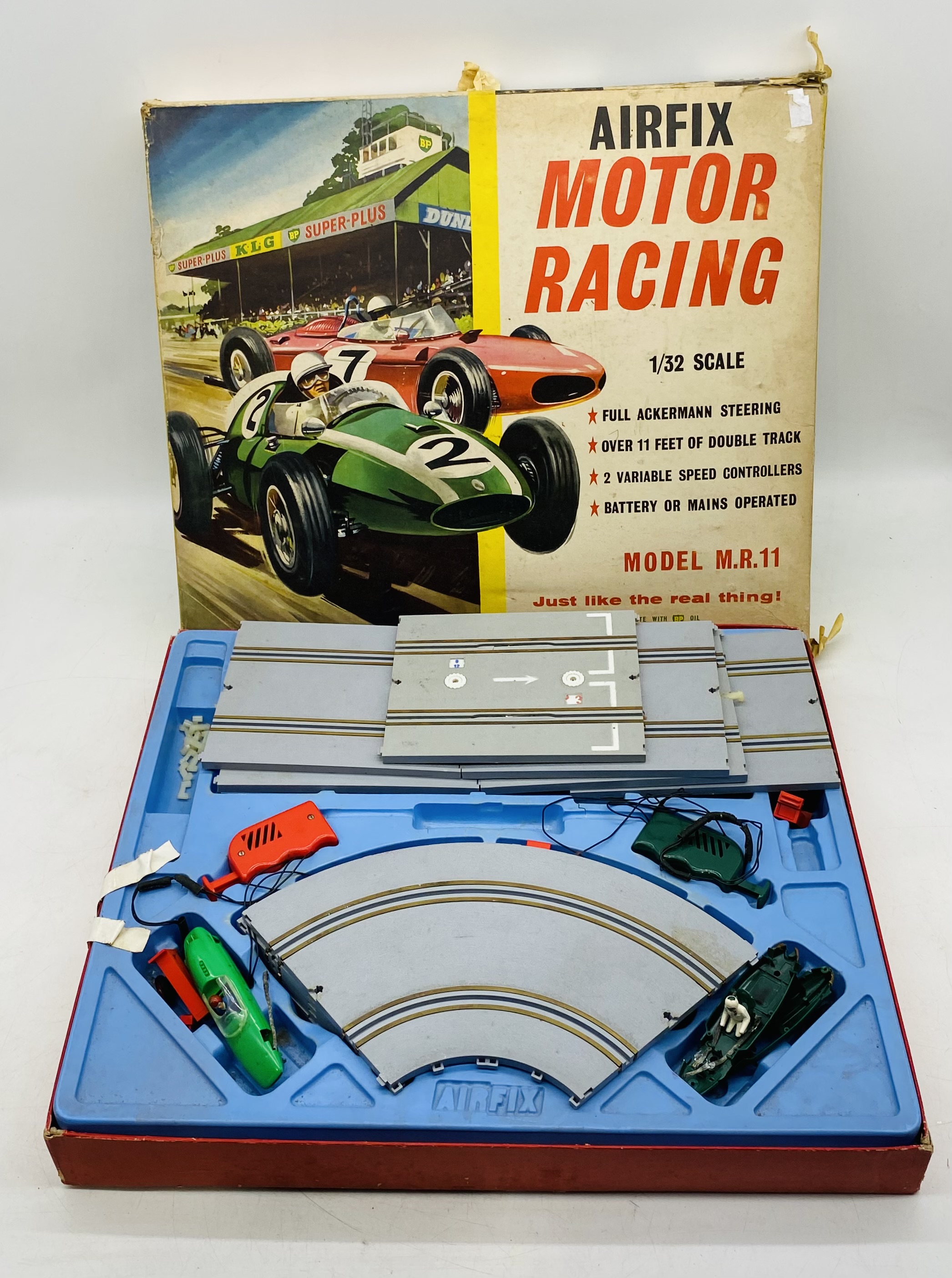 A boxed Airfix Motor Racing set (both cars A/F), along with a Matchbox ...