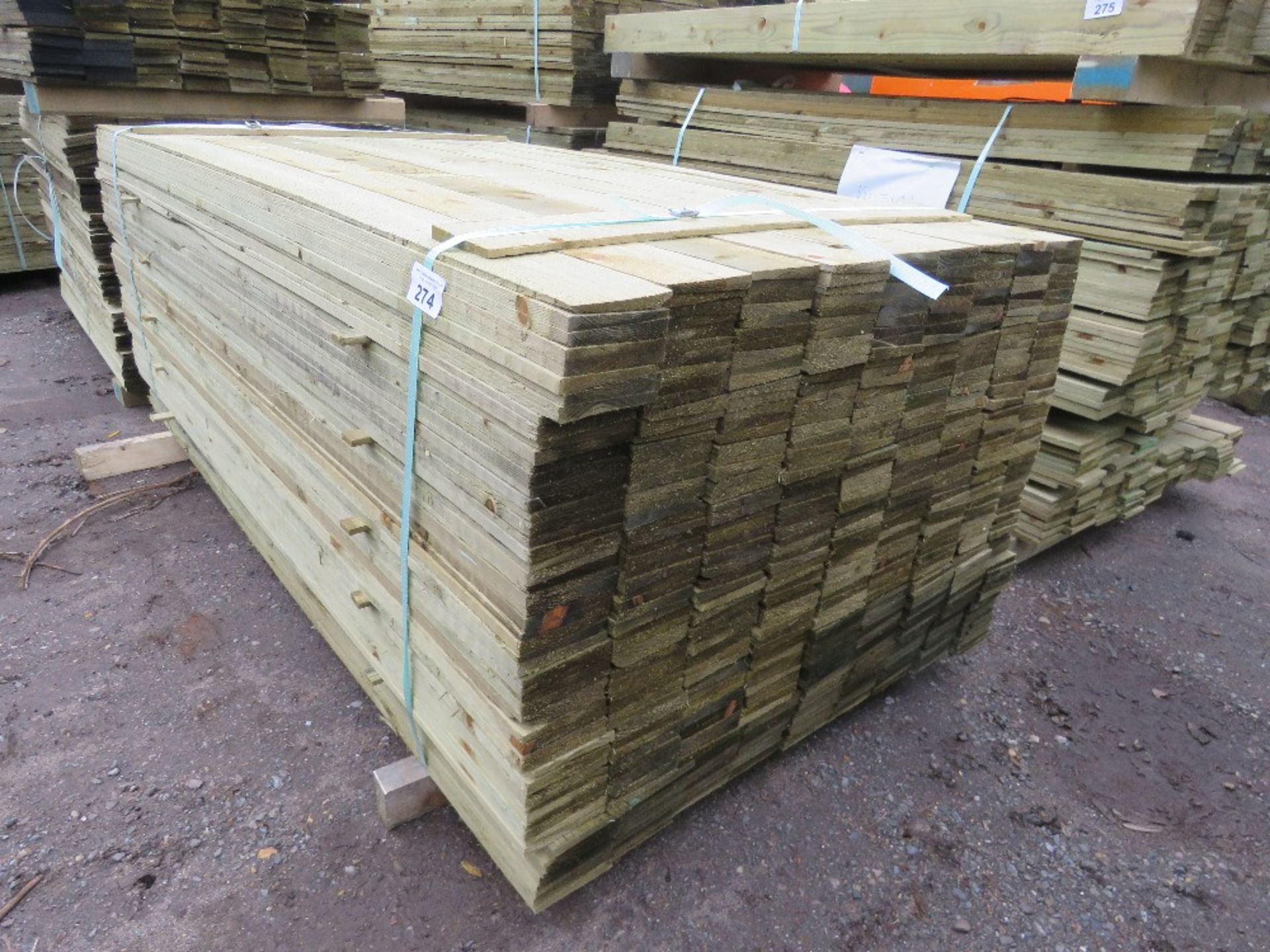 LARGE PACK OF TREATED FEATHER EDGE CLADDING TIMBER BOARDS: 1.8M LENGTH ...