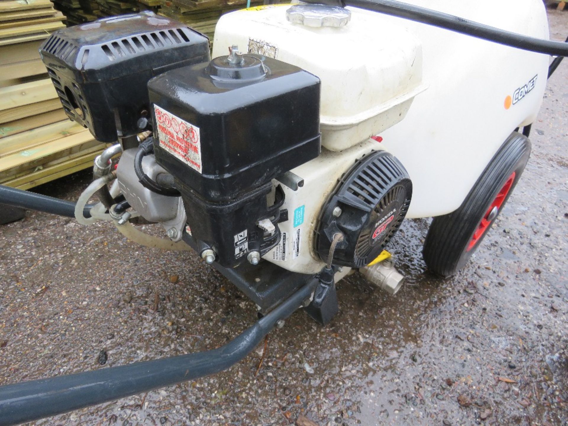 COMET PETROL ENGINED POWER WASHER WITH TANK ON A BARROW FRAME. SOURCED ...