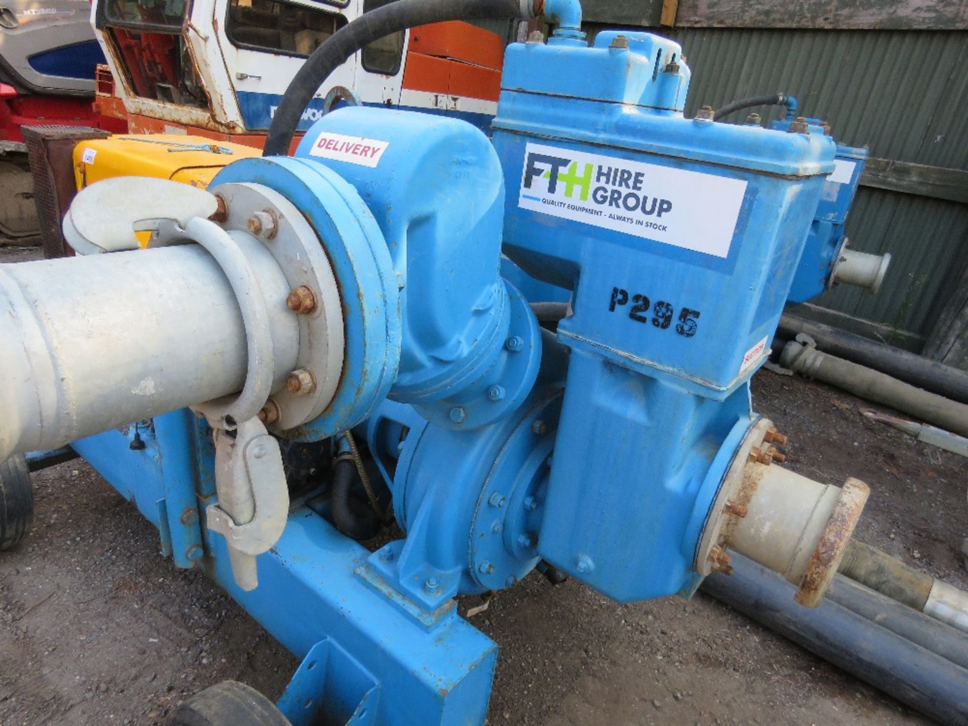SYKES 6" WATER PUMP ON WHEELED CHASSIS POWERED BY HATZ ENGINE. INCLUDES ...