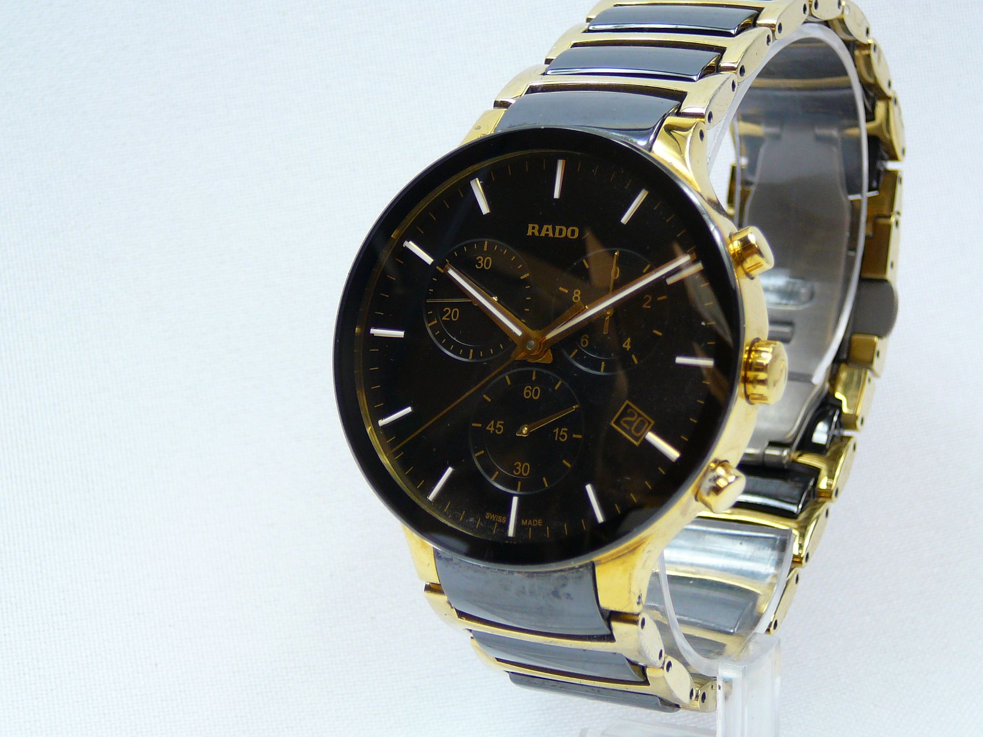 Gents Rado quartz chronograph wristwatch. Model 312.0134.3. Gold plated ...