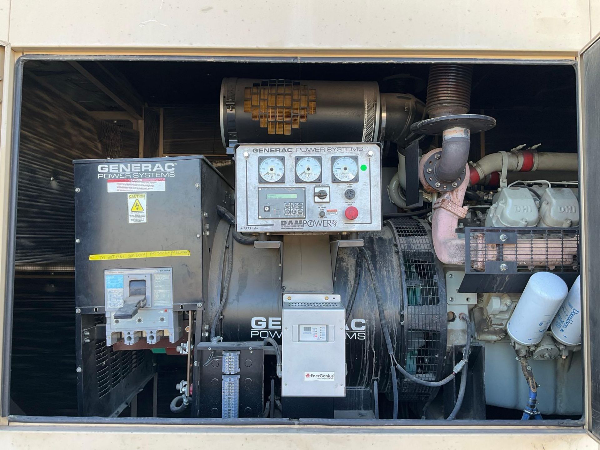 GENERAC 500KW DIESEL GENERATOR, APPROX 230€ L x 63€ DEEP, MUFFLER WILL ...